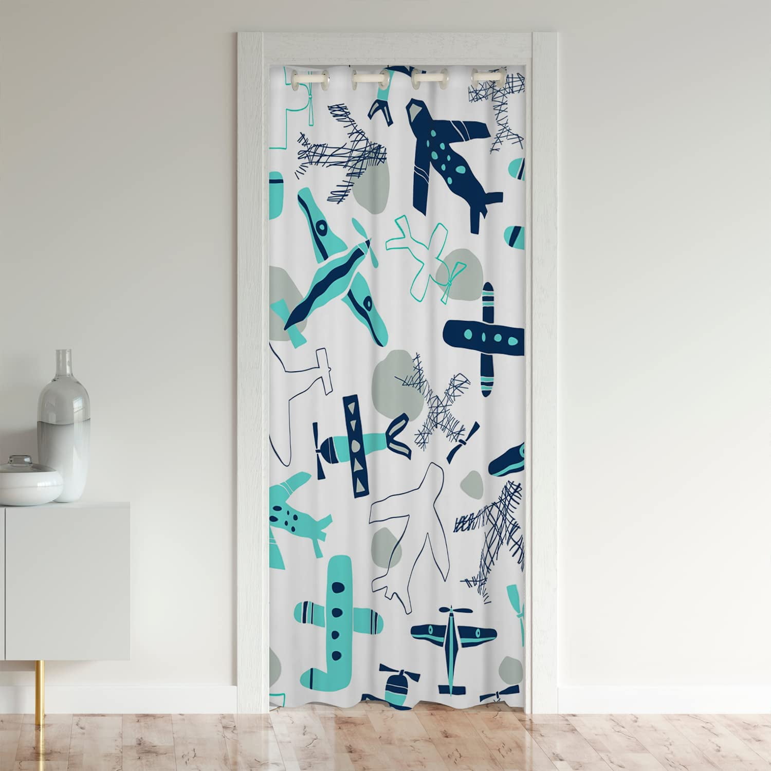 Airplane Hot Air Balloon Rocket Door Curtains Privacy Closet Noren ...