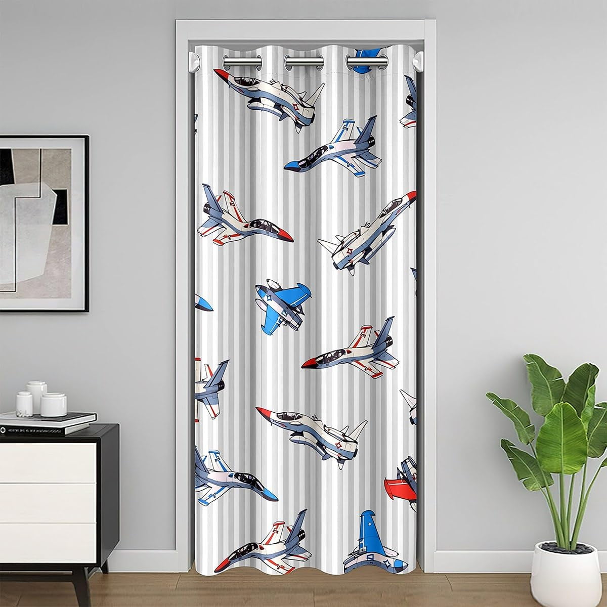 Airplane Hot Air Balloon Rocket Door Curtains Privacy Closet Noren ...