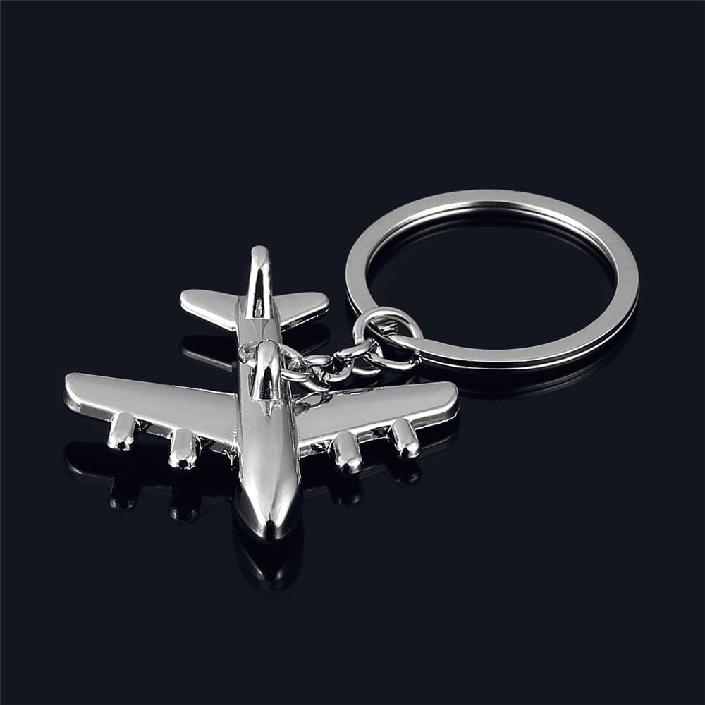 Airplane Keychain 3D Simulation Airplane Model Key Ring Creative ...