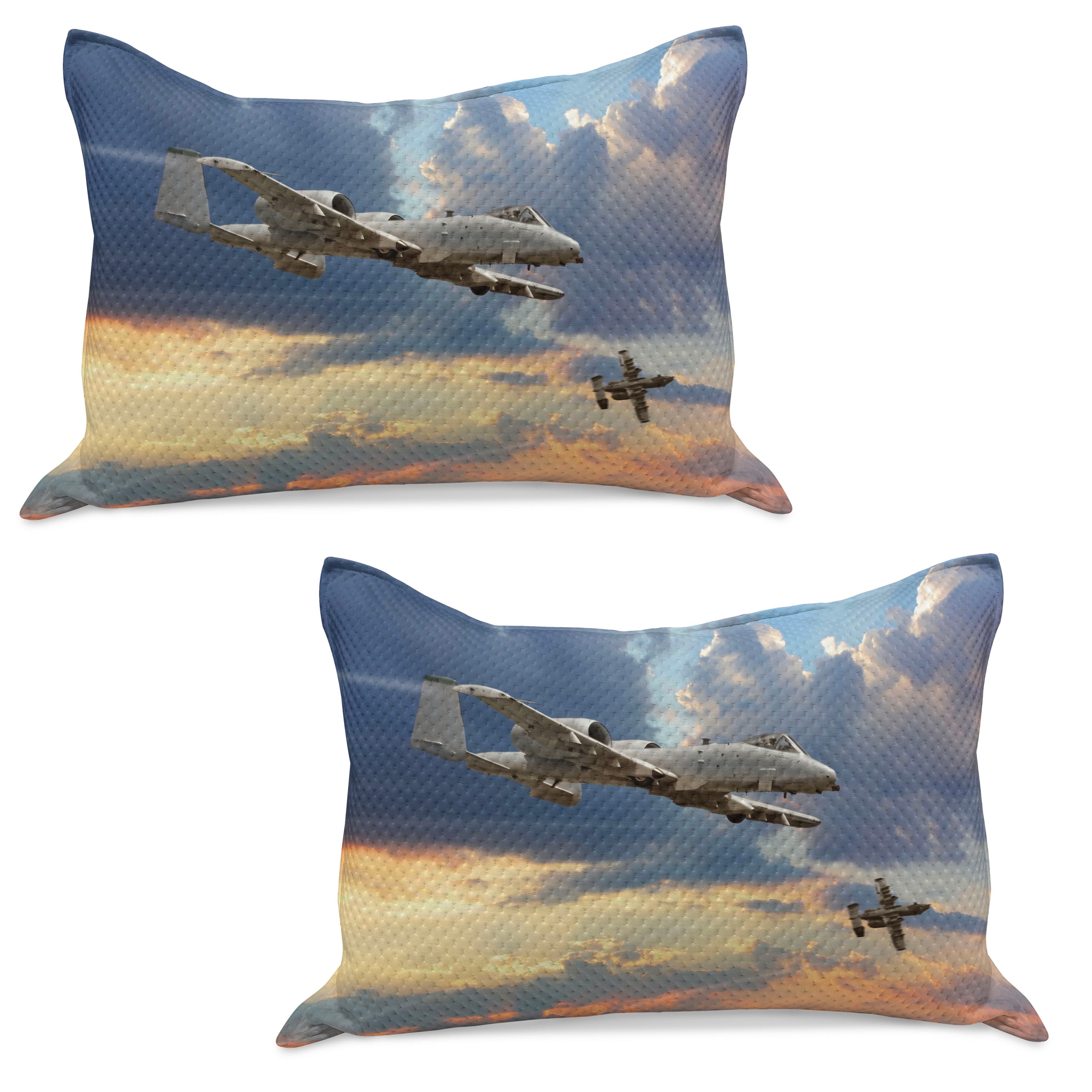 Airplane Knitted Quilt Pillowcover Set of 2, Peacekeepers Mission Jet ...