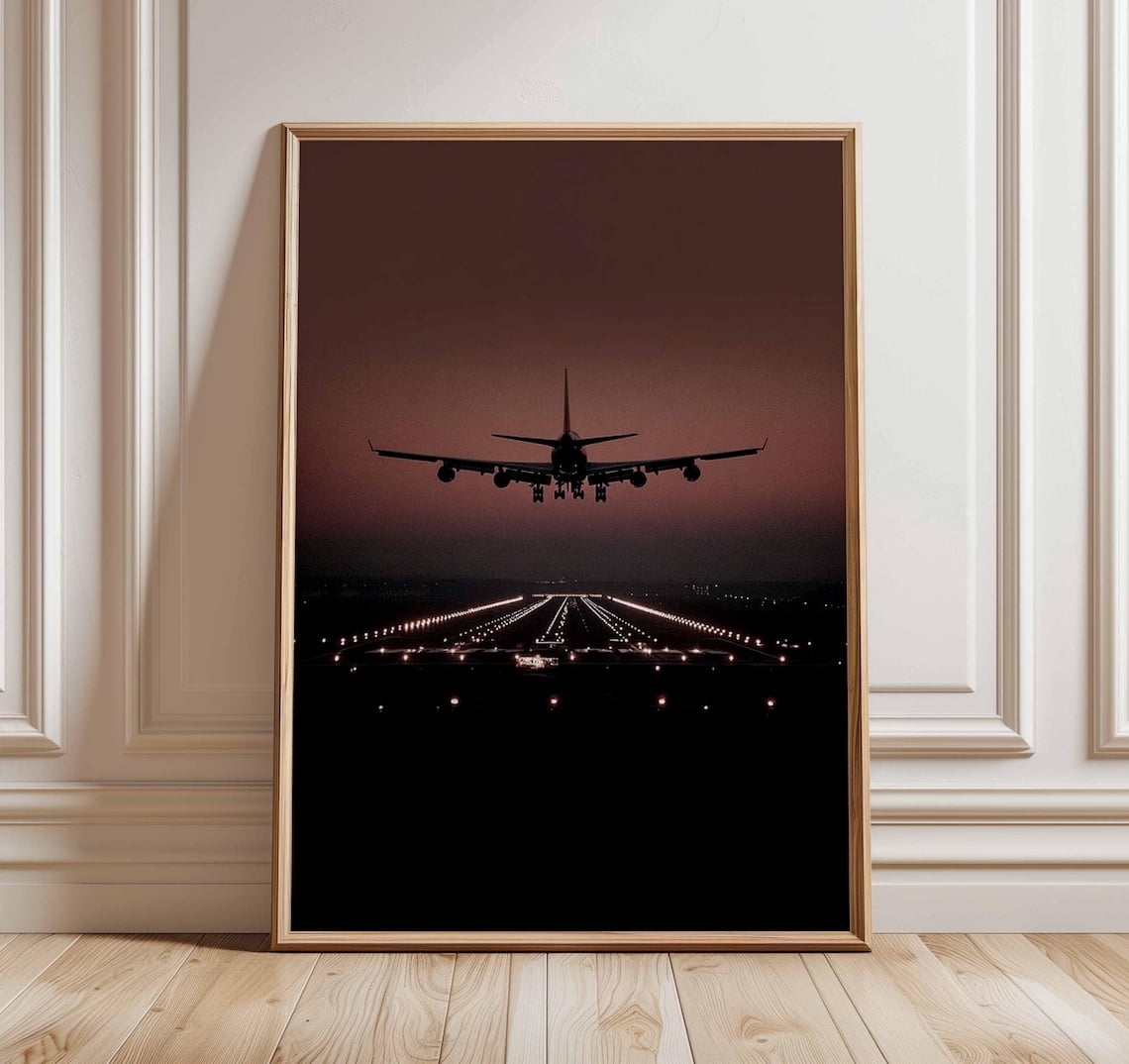 Airplane Landing Aviation Aircraft Runway Pilot Travel Night ...