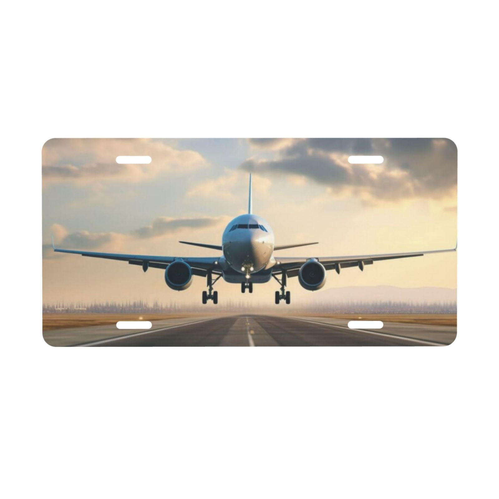 Airplane Landing Runway License Plate with 4 Holes,Novelty Aluminum ...