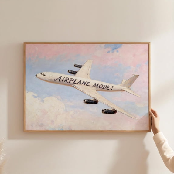 Airplane Mode Cozy Aviation Travel Wall Decoration, Unframed Canvas ...