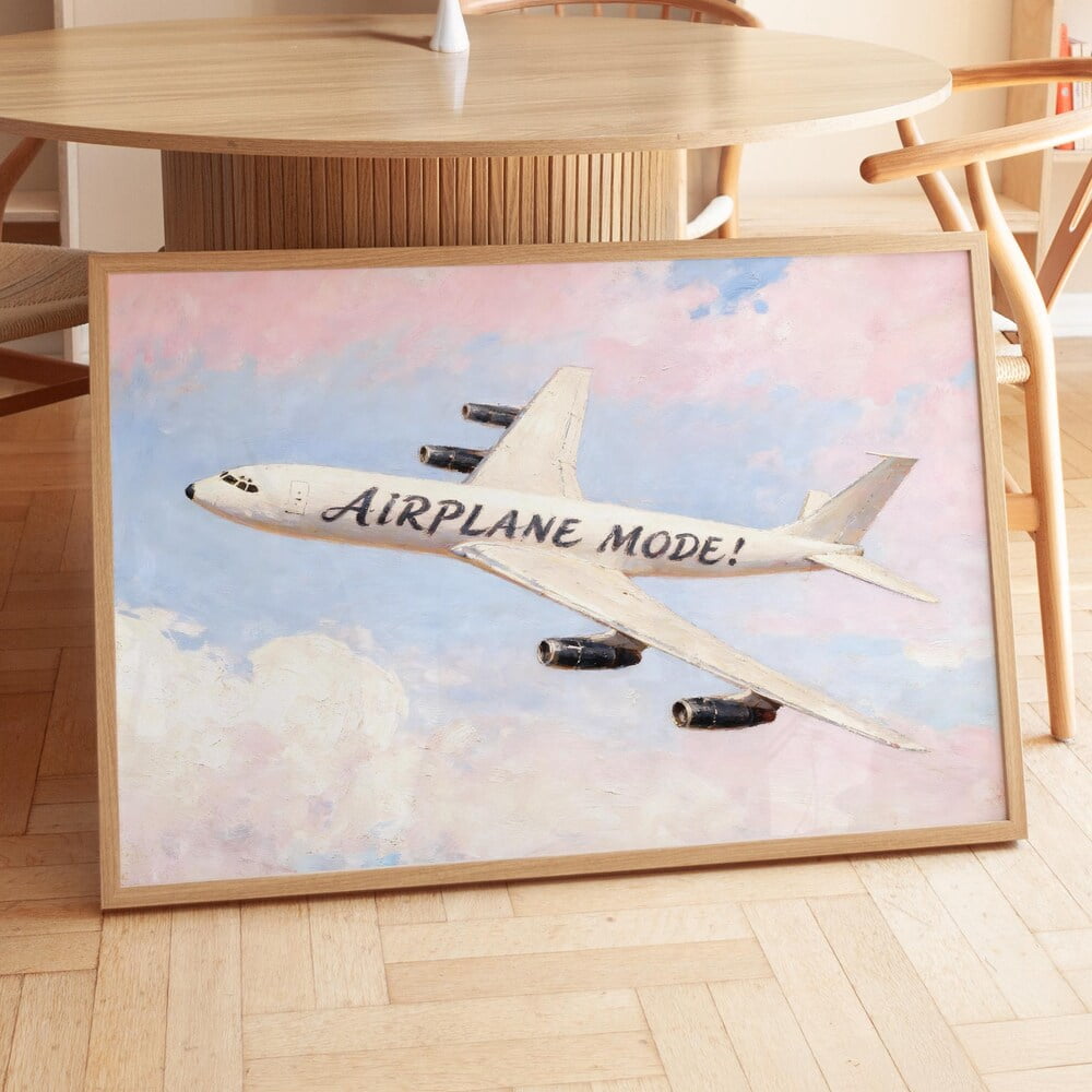 Airplane Mode Print - Cozy Aviation Wall Art Travel Poster for ...