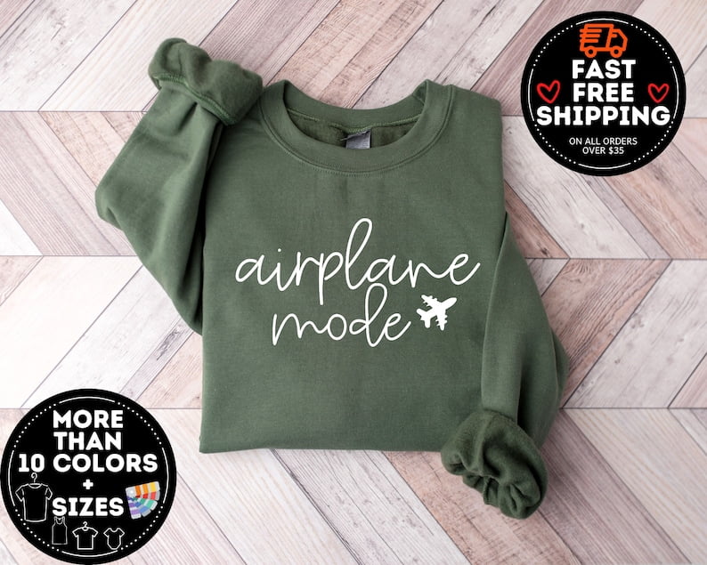Airplane Mode Sweatshirt, Airplane Shirt, Travel Sweater, Gift for ...