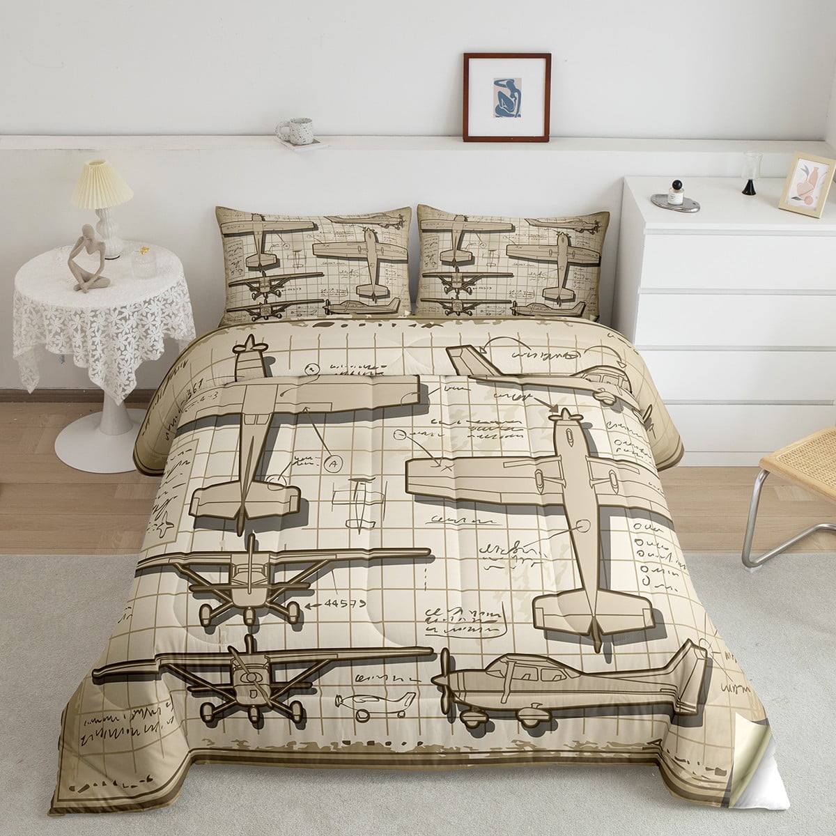 Airplane Model Bedding Set Helicopter Aeroplane Military Transport ...