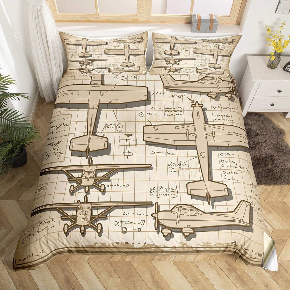 Airplane Model Duvet Cover Helicopter Aeroplane Military Transport ...