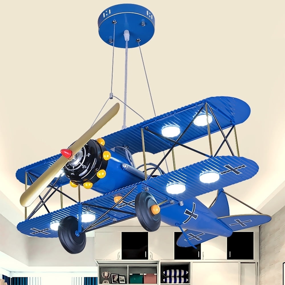 Airplane Modern Art Decor Pendant Light Cartoon Biplane 8 Lights ...