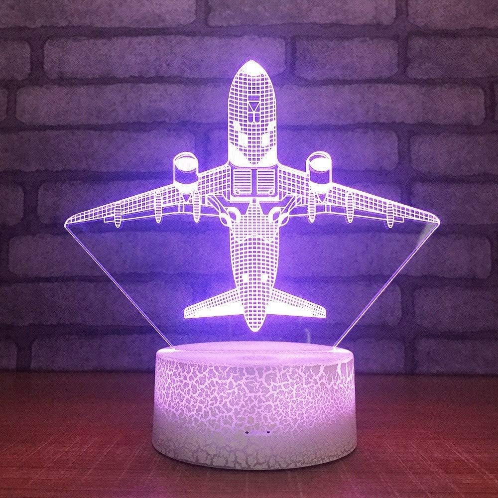 Airplane Night Light Toys, Airplane Lamp for Kids, RGB Effect USB ...