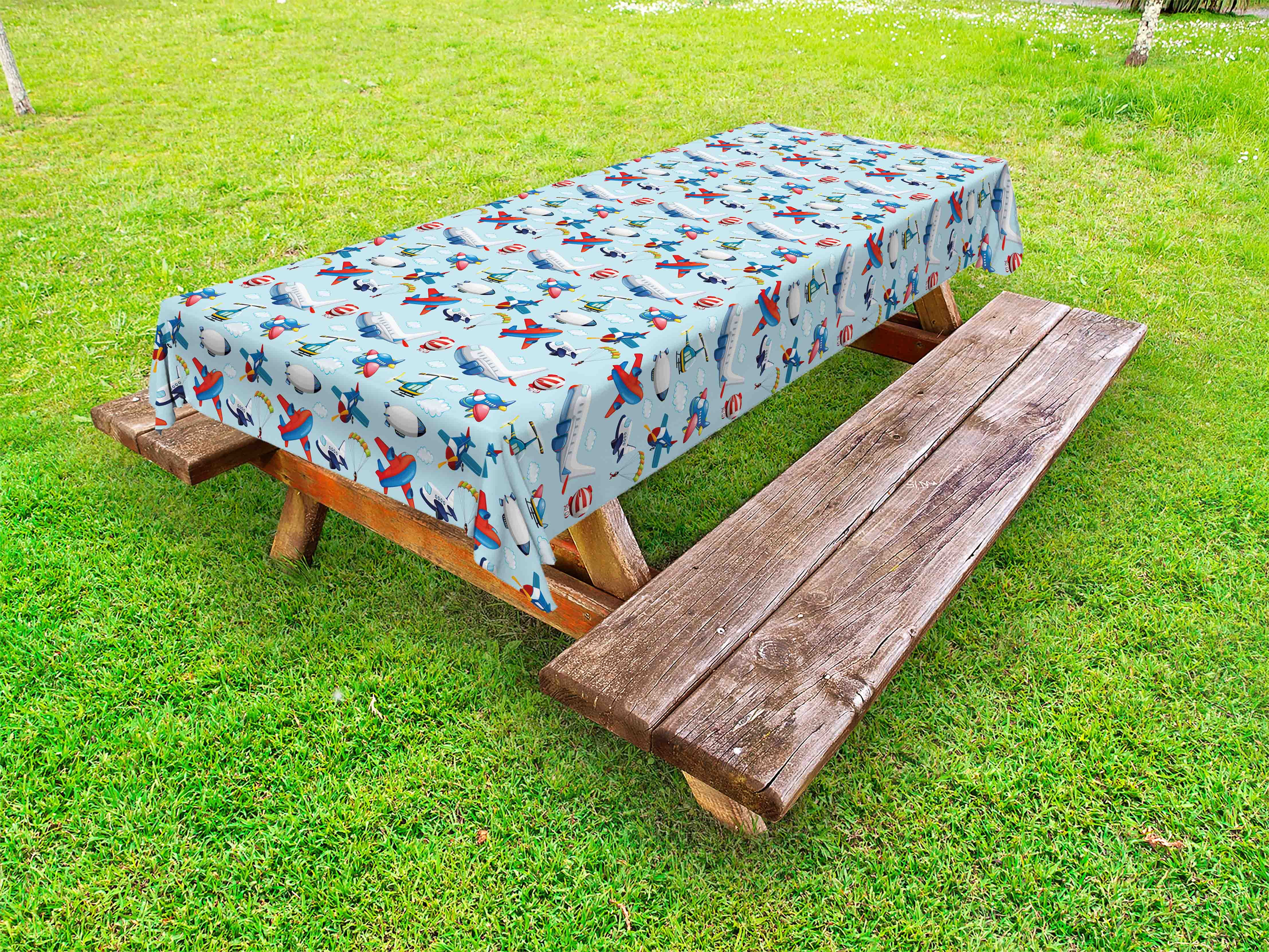 Airplane Outdoor Tablecloth, Different Types of Cartoon Aircraft ...