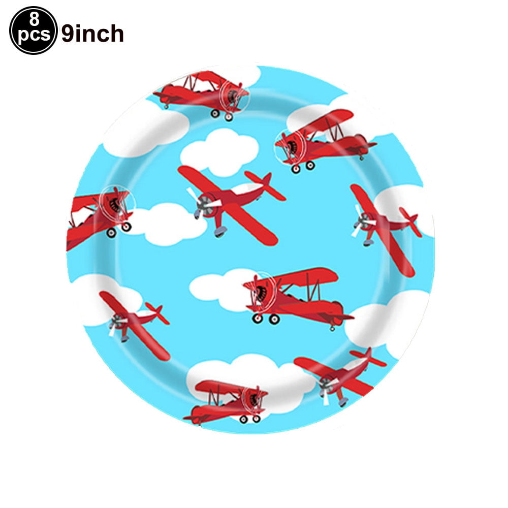 Airplane Party Disposable Tableware Plates Cups Napkins Time Flies ...