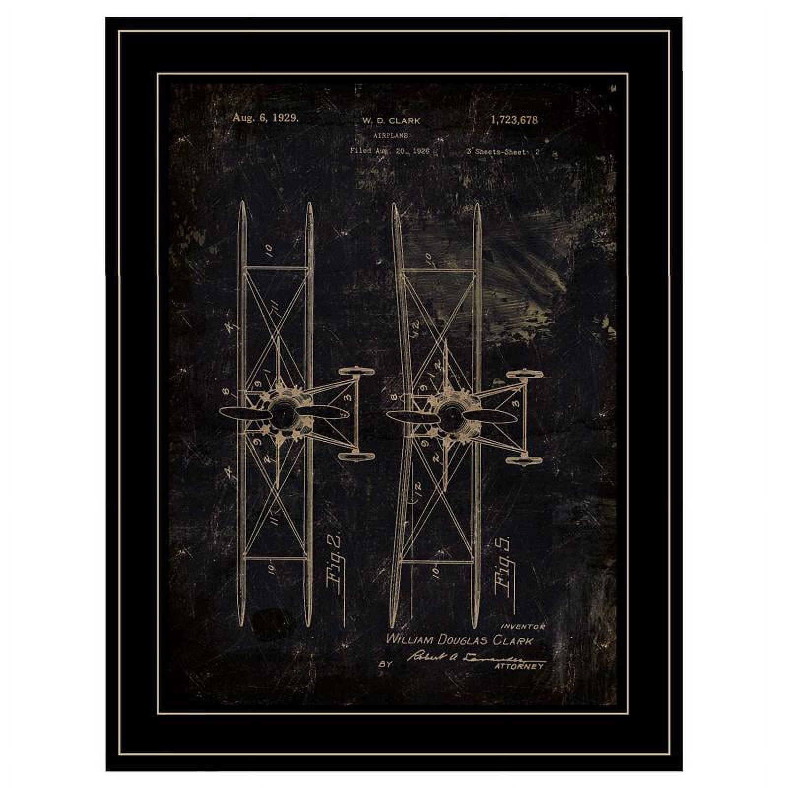 TrendyDecor4U Airplane Patent I By Cloverfield And Co Framed Print ...