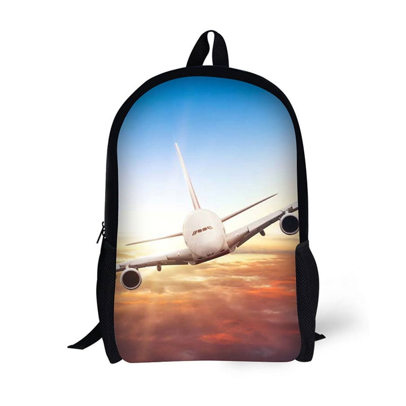Airplane Pattern Backpack Bag Bags for Age 6-15 Teenagers Plane Daypack ...