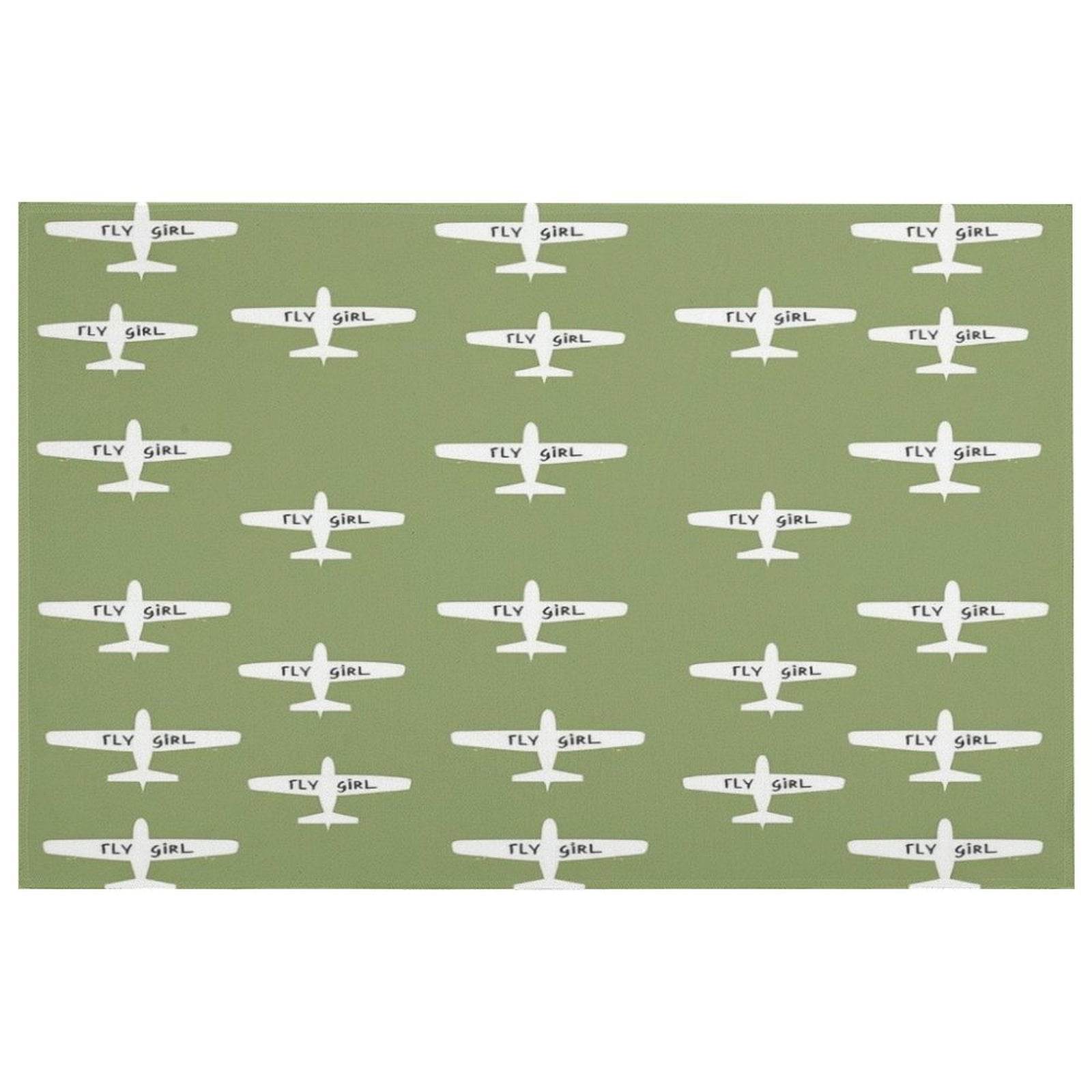 Airplane Pattern Green Background Adult Home Decor Bedroom Living Room ...