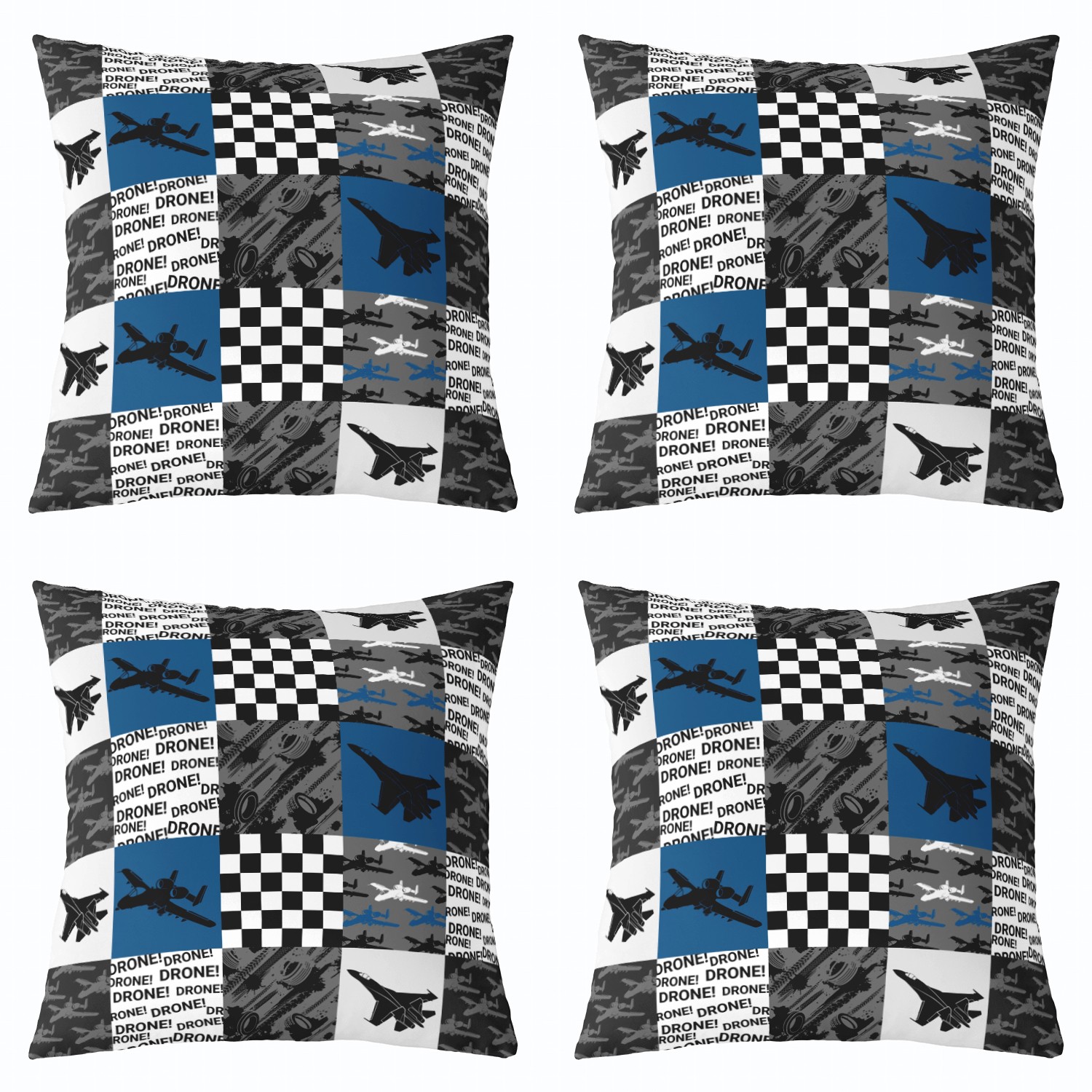 Airplane Pillow Cover,Geometric Plaid Patchwork Decorative Cushion ...