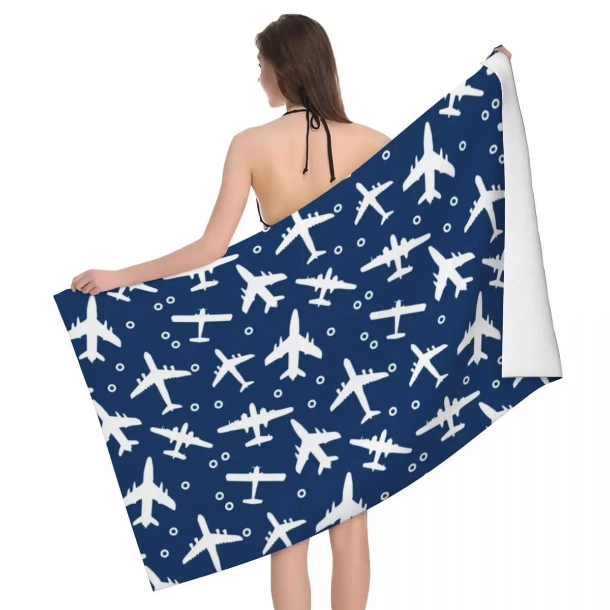 Airplane Pilot Beach Towels Black and White Cool Quick Dry Microfiber ...