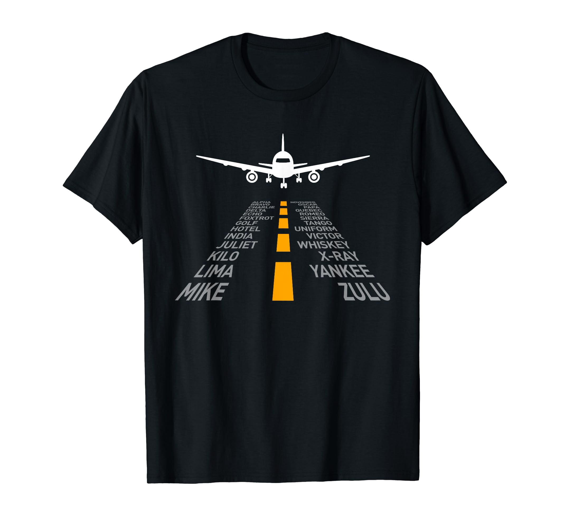 Airplane Pilot Gifts Airport Runway Phonetic Alphabet Plane T-Shirt ...