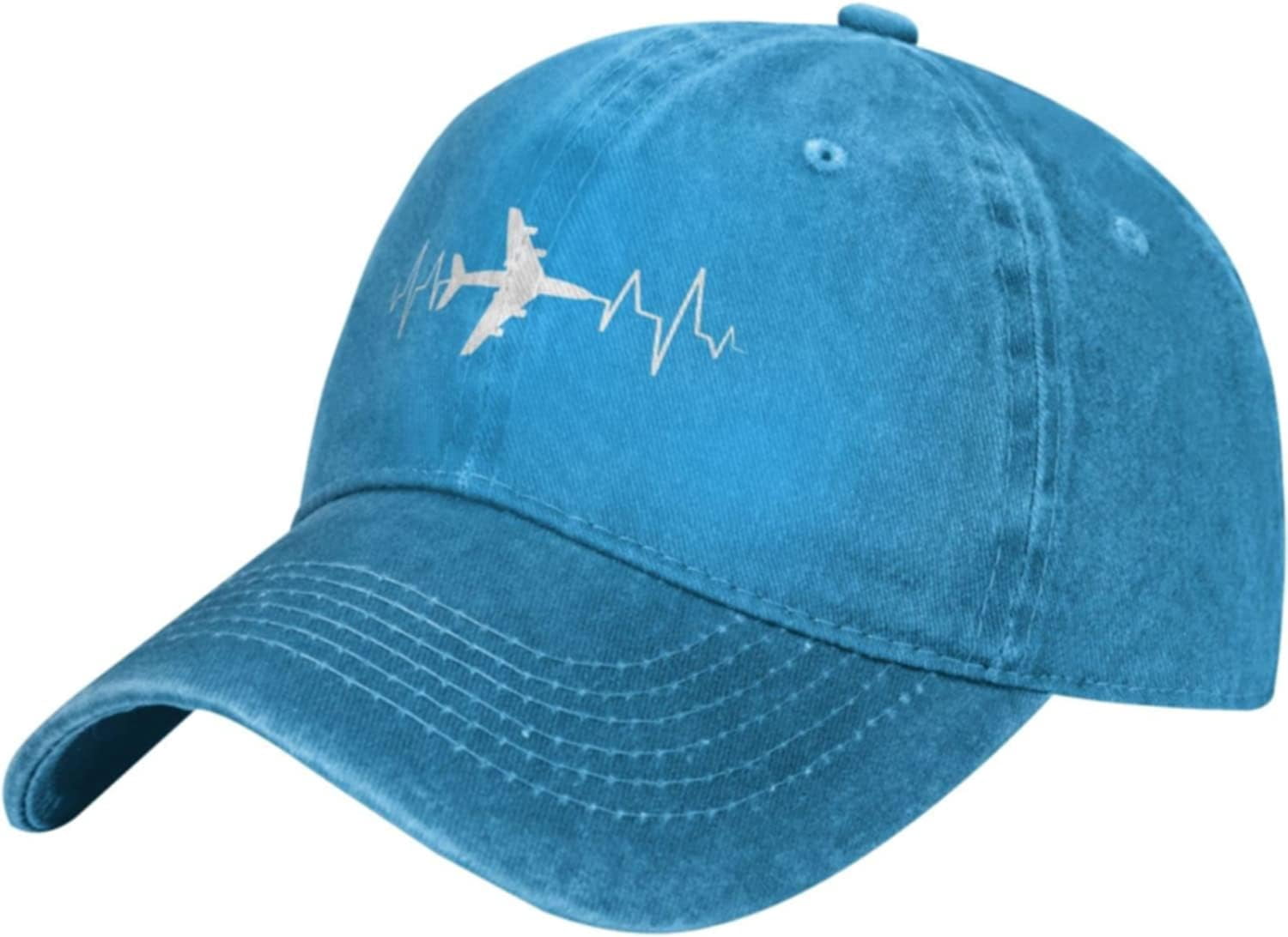 Airplane Pilot Heartbeat Cowboy Baseball Hat Men Women Classic ...