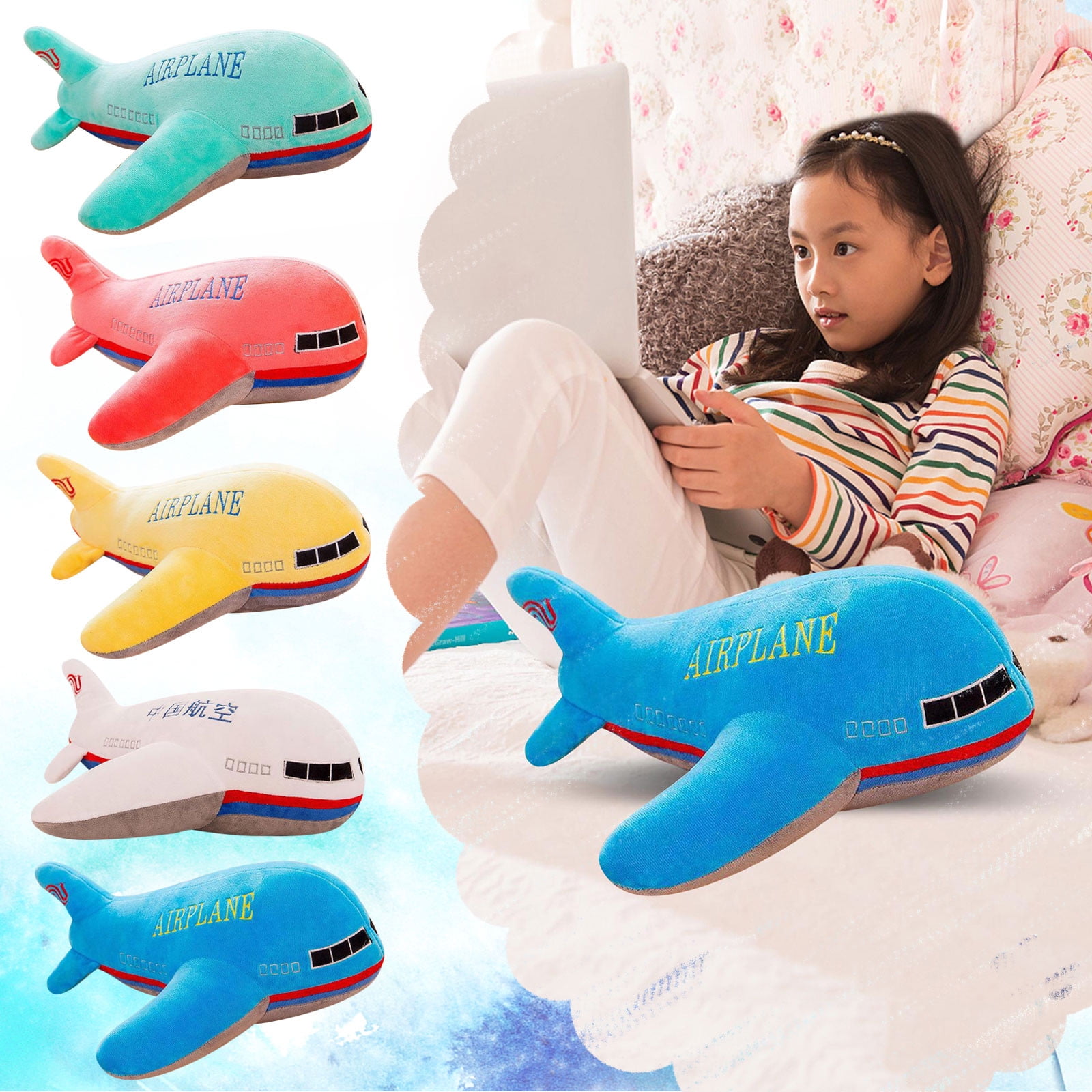 Airplane Plush Stuffed Plane Toy,New 40cm Large Size Airplane Plush Toys Kids Sleeping Back ...