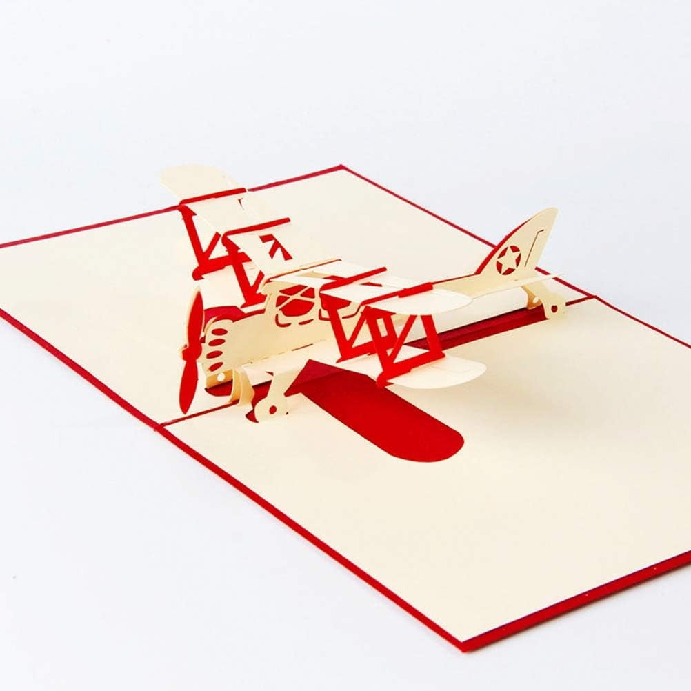 Airplane Pop Up Card, Fathers Day Card, 3D Aircraft Greeting Card ...