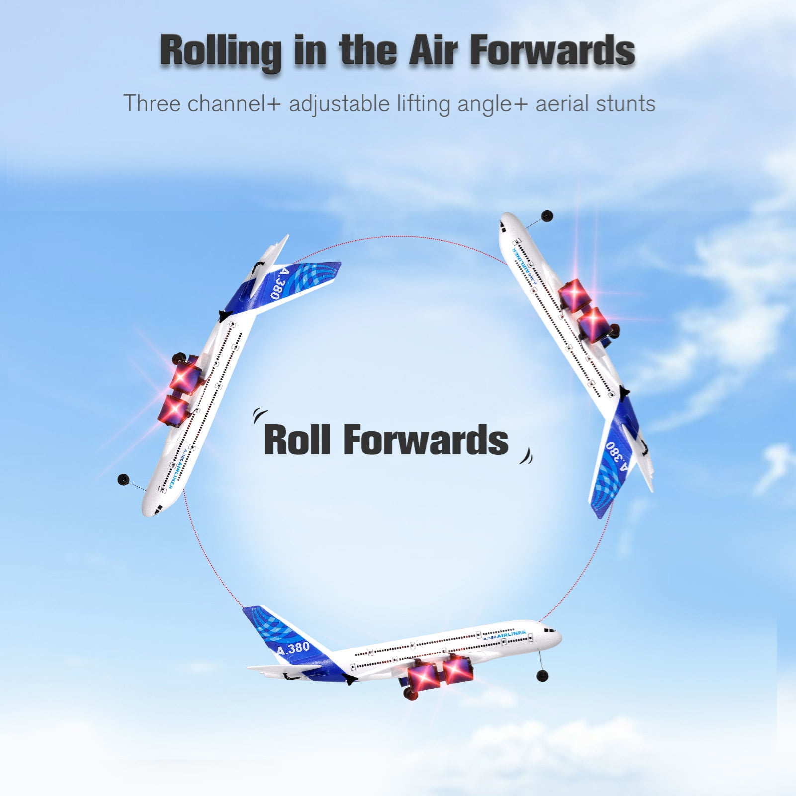 Airplane RC Airplane 2.4G Three Channel 360 Degree Roll Remote Control ...