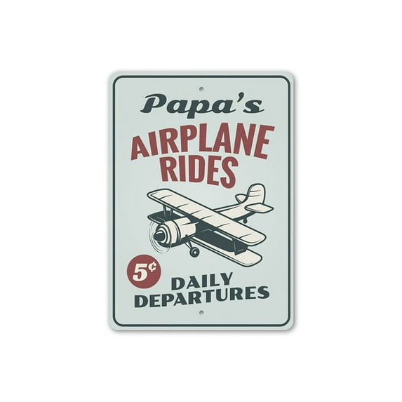 Airplane Rides Sign Aviation Sign Pilot Sign Hangar Sign Size: 16 x 12 ...
