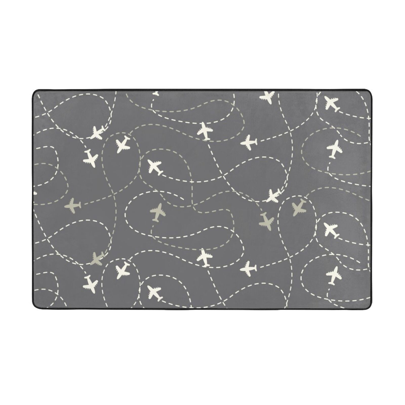 Airplane Routes Around The World Shaggy Area Rug, Rugs for Living Room ...