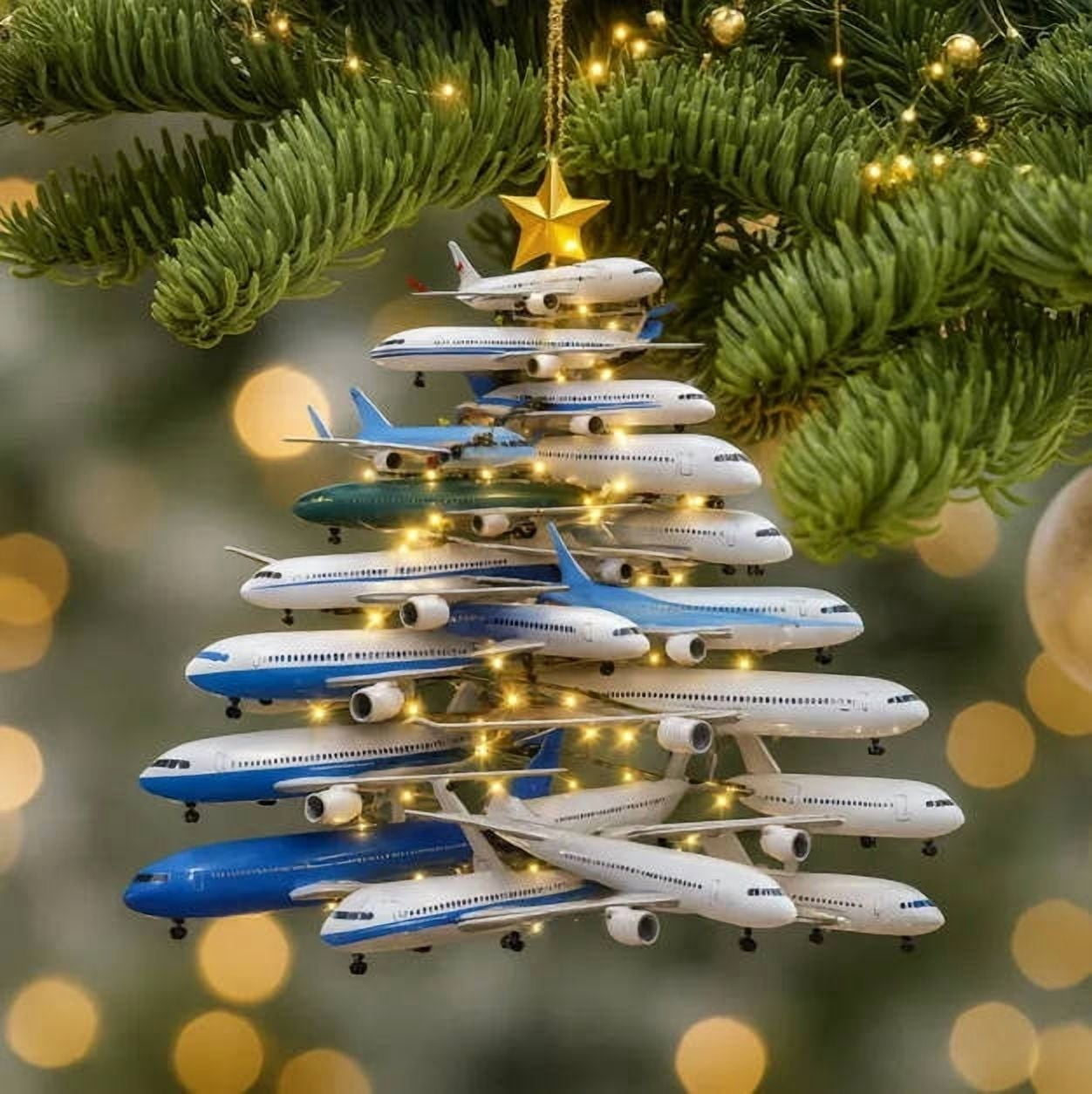 Airplane Series Christmas Ornaments, Vintage Aviation Themed Holiday ...