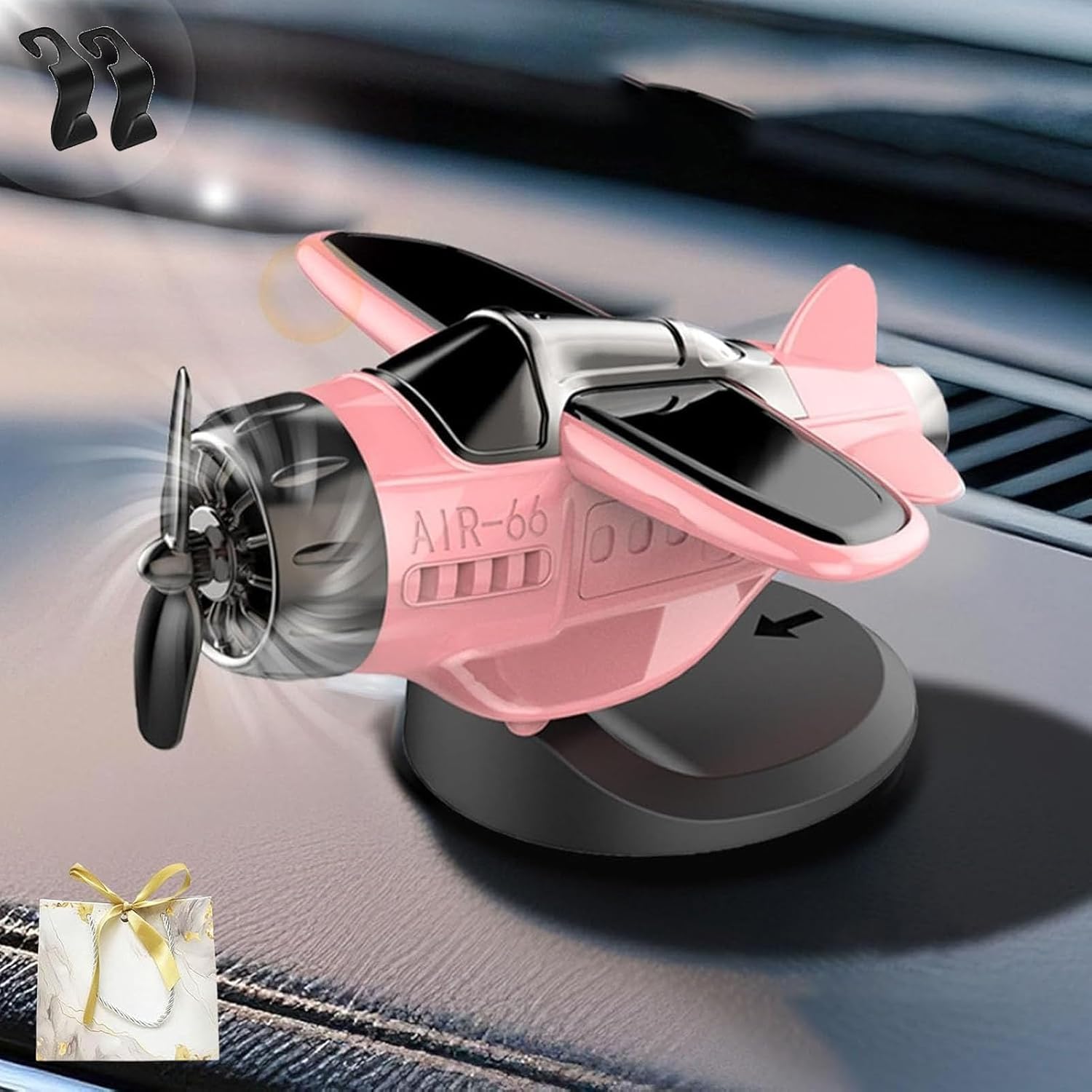 Airplane Shaped Car Ornaments, 2025 New Dashboard Ornament Solar ...