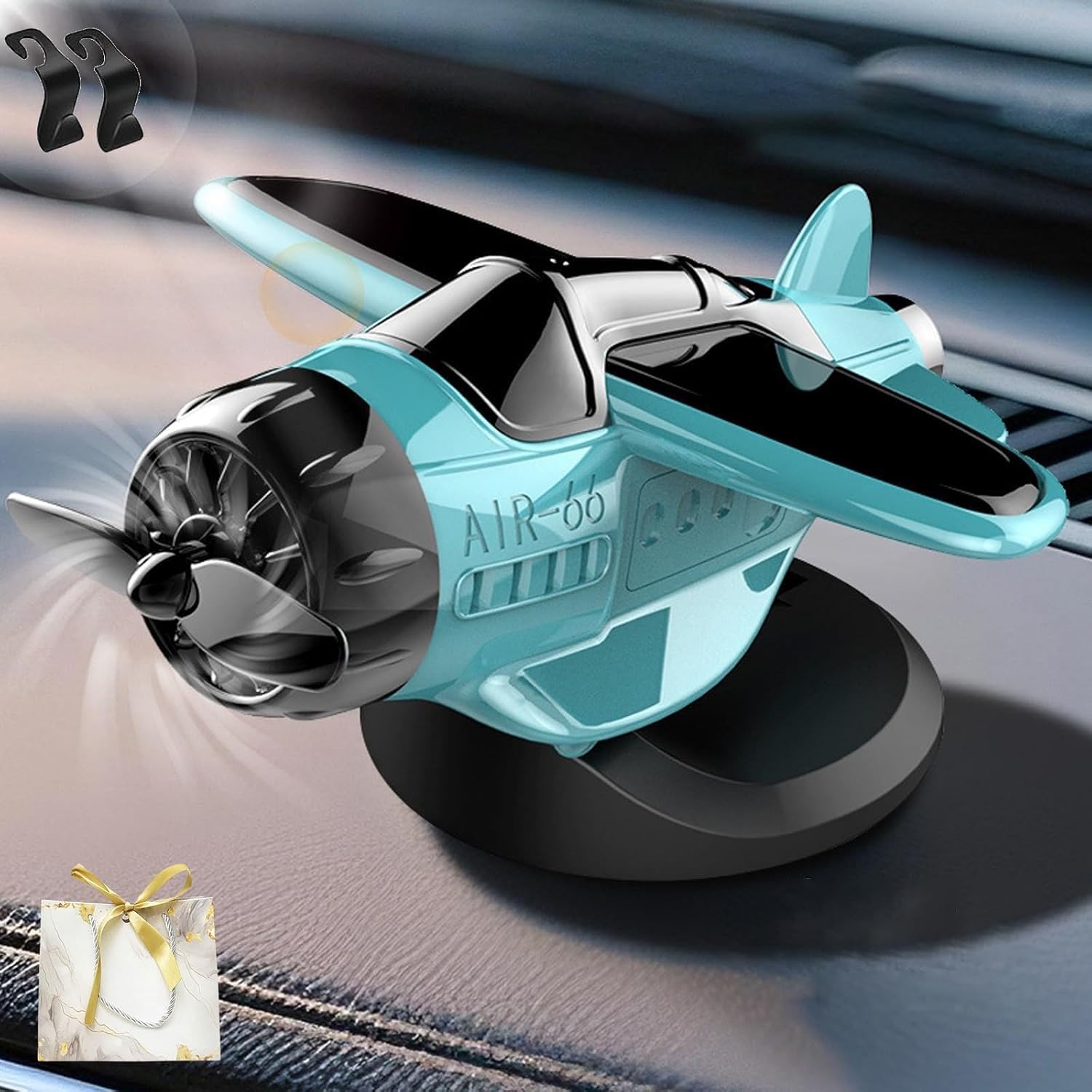 Airplane Shaped Car Ornaments, 2025 New Dashboard Ornament Solar ...