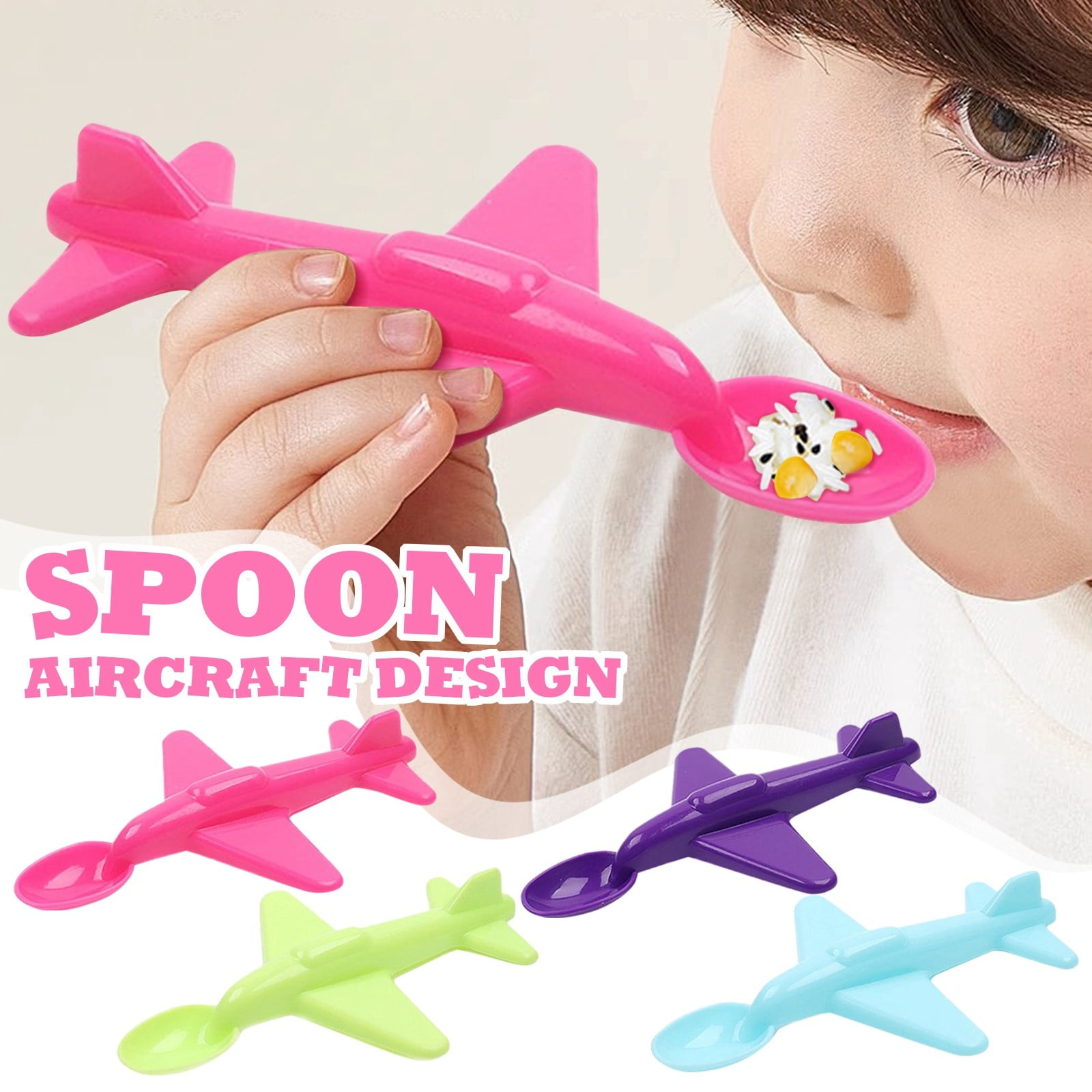 Airplane-Shaped Long-Handled Soup Spoon Durable PP Material Easy-To ...