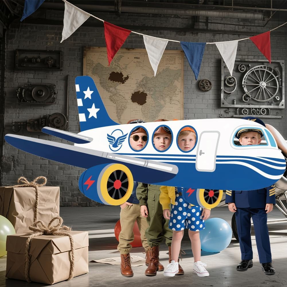 Airplane Shaped Photo Prop Selfie Frame Party Banner 6.7x2.9 Ft Large ...
