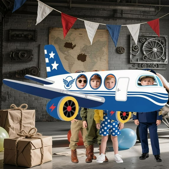 Airplane Shaped Photo Prop Selfie Frame Party Banner 6.7x2.9 Ft Large ...