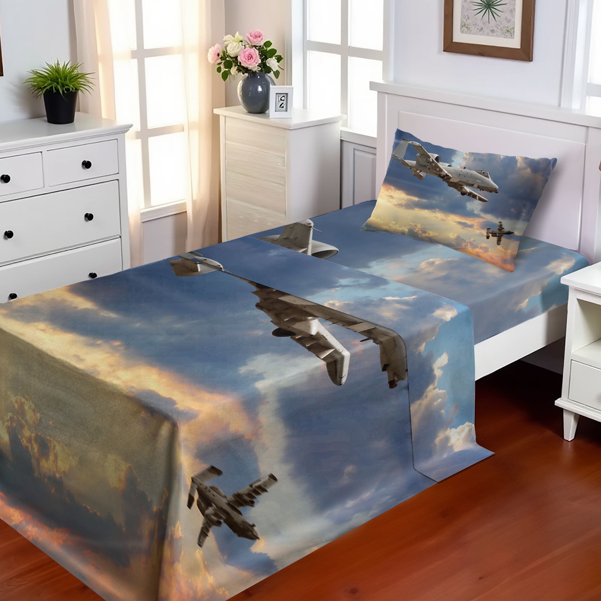 Airplane Sheet Set, Peacekeepers Mission Jet up International Flight ...