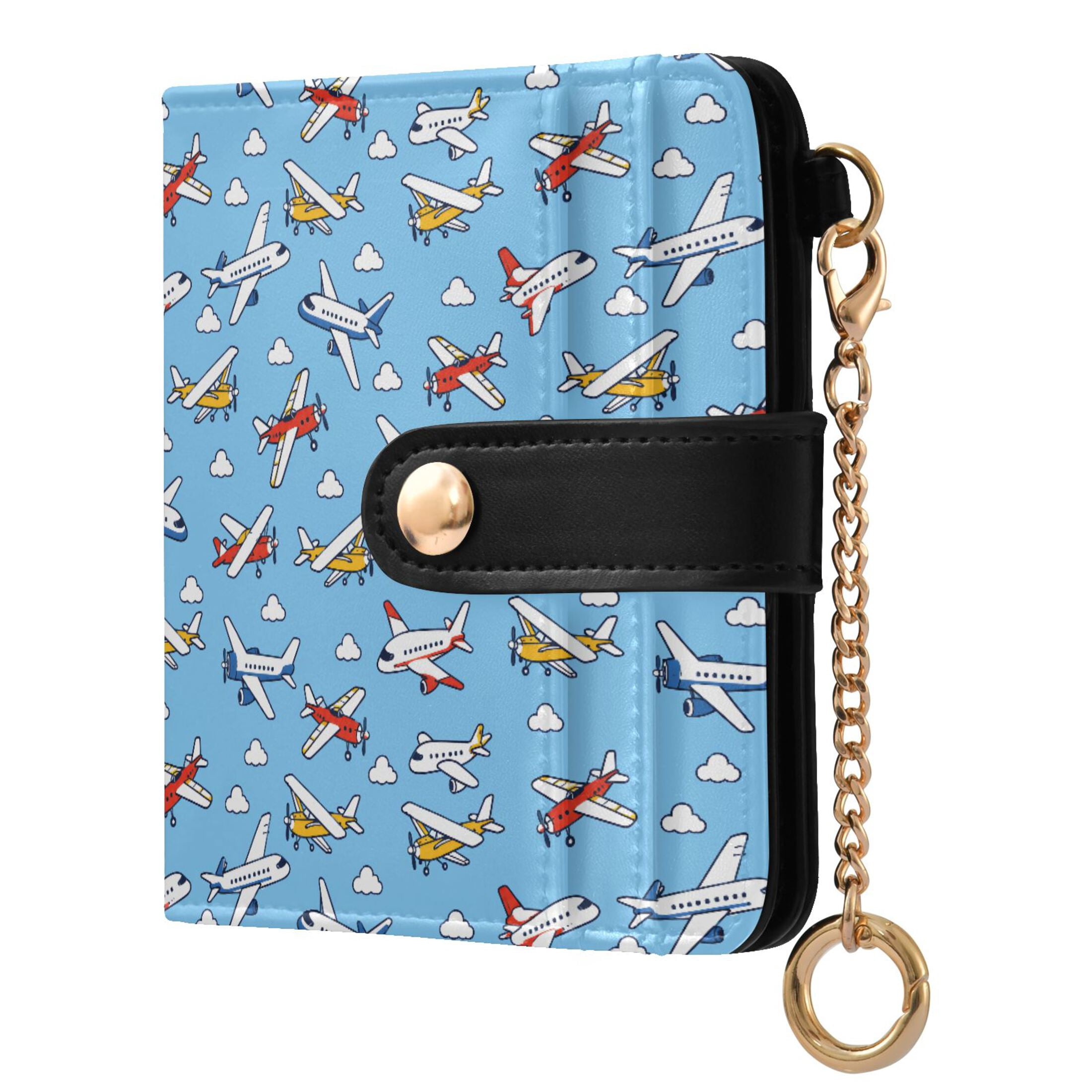 Airplane Small Wallet for Women RFID Blocking Bifold PU Leather Credit ...