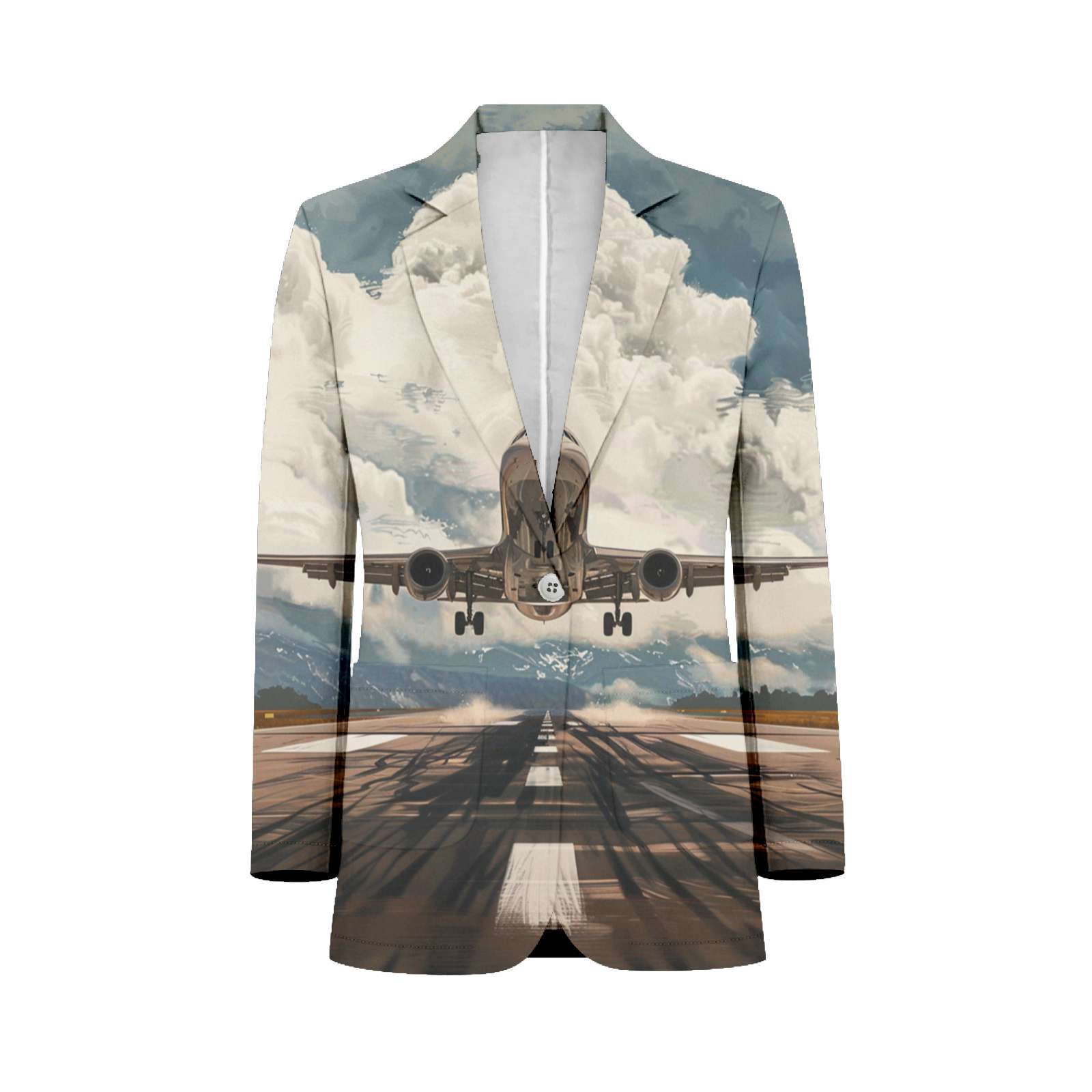Airplane Takeoff Customized Men's Suits full man Shawl Collar Gentleman ...