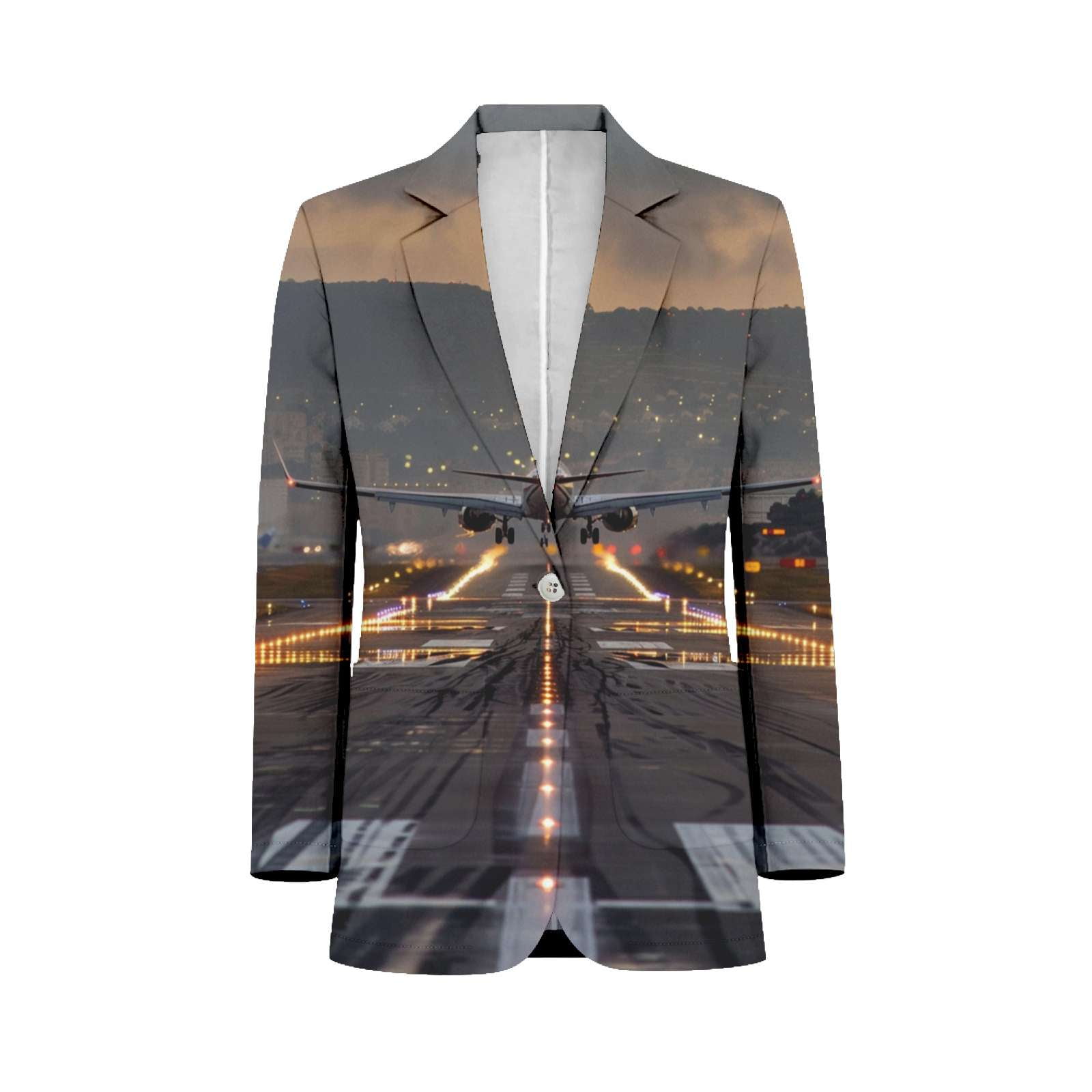 Airplane Takeoff Customized Men's Suits full man Shawl Collar Gentleman ...