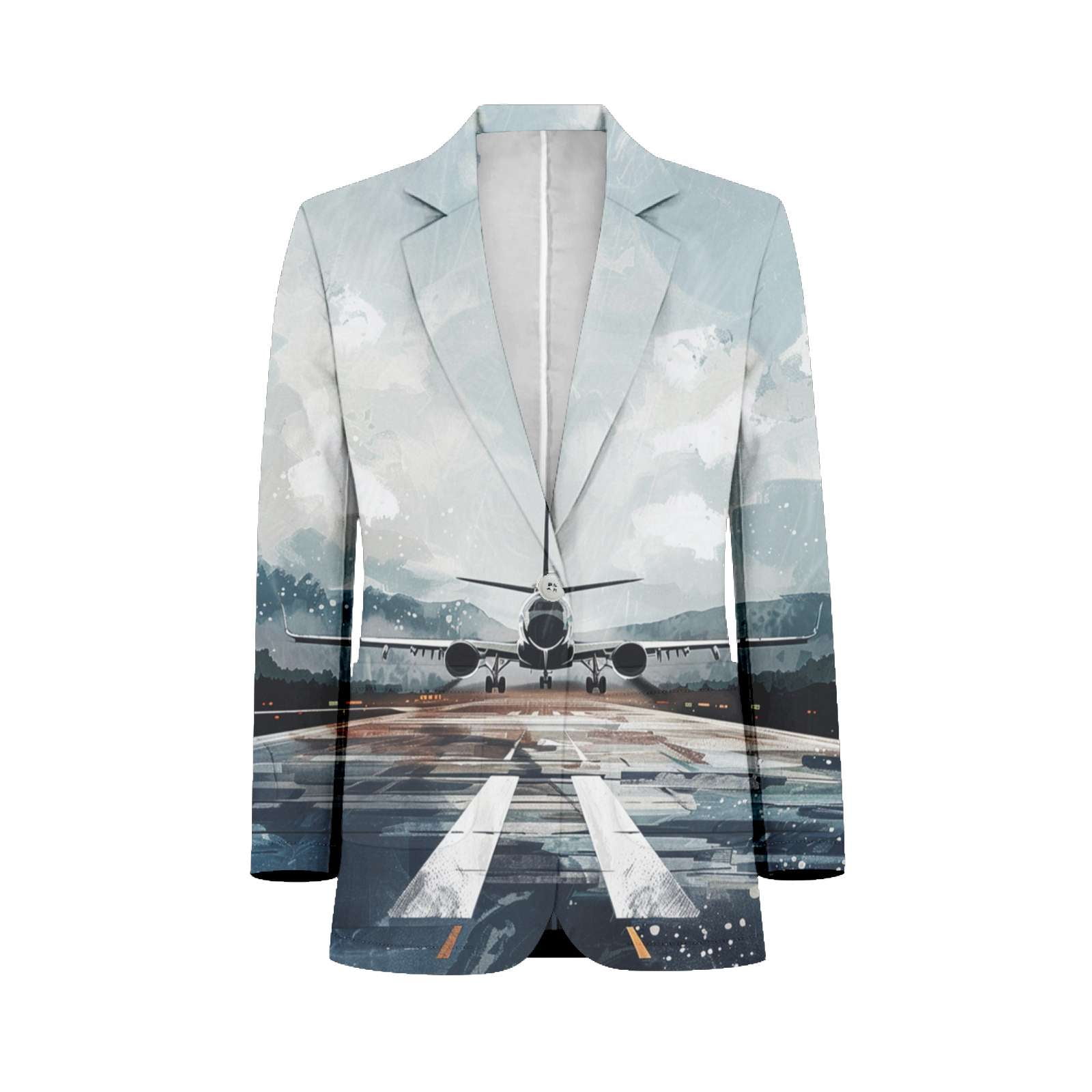 Airplane Takeoff Customized Men's Suits full man Shawl Collar Gentleman ...