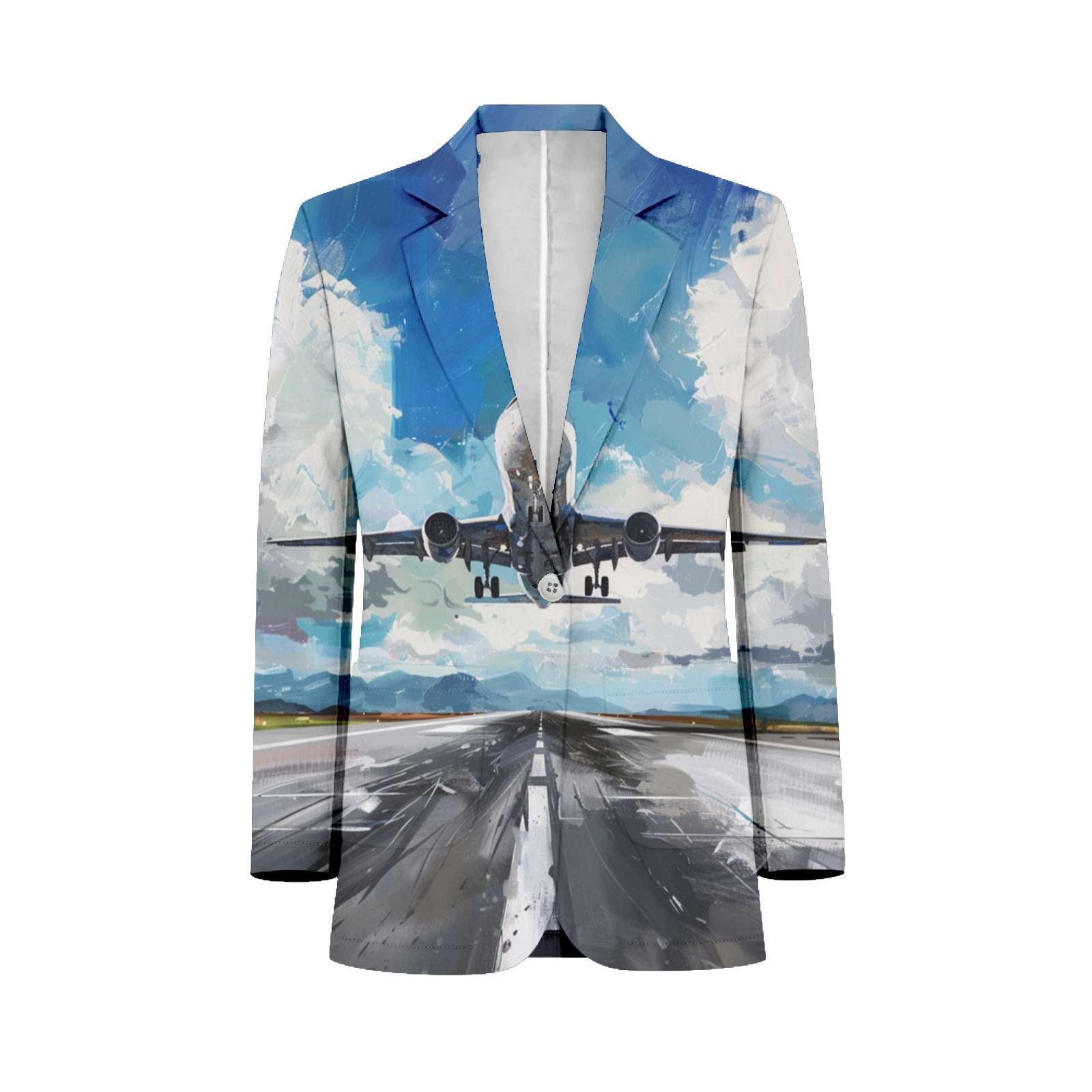 Airplane Takeoff Customized Men's Suits full man Shawl Collar Gentleman ...