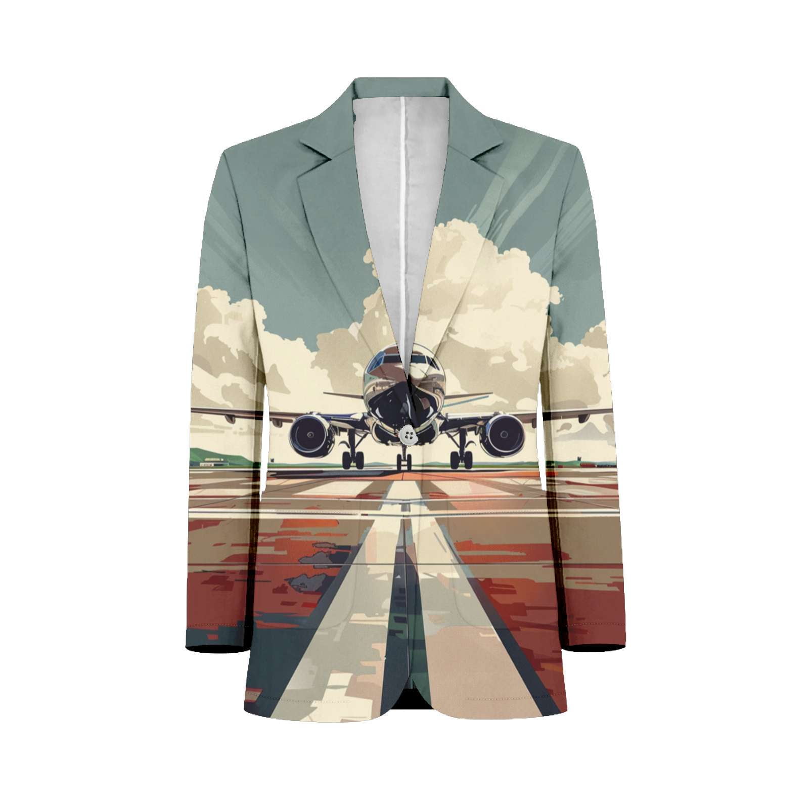 Airplane Takeoff Customized Men's Suits full man Shawl Collar Gentleman ...