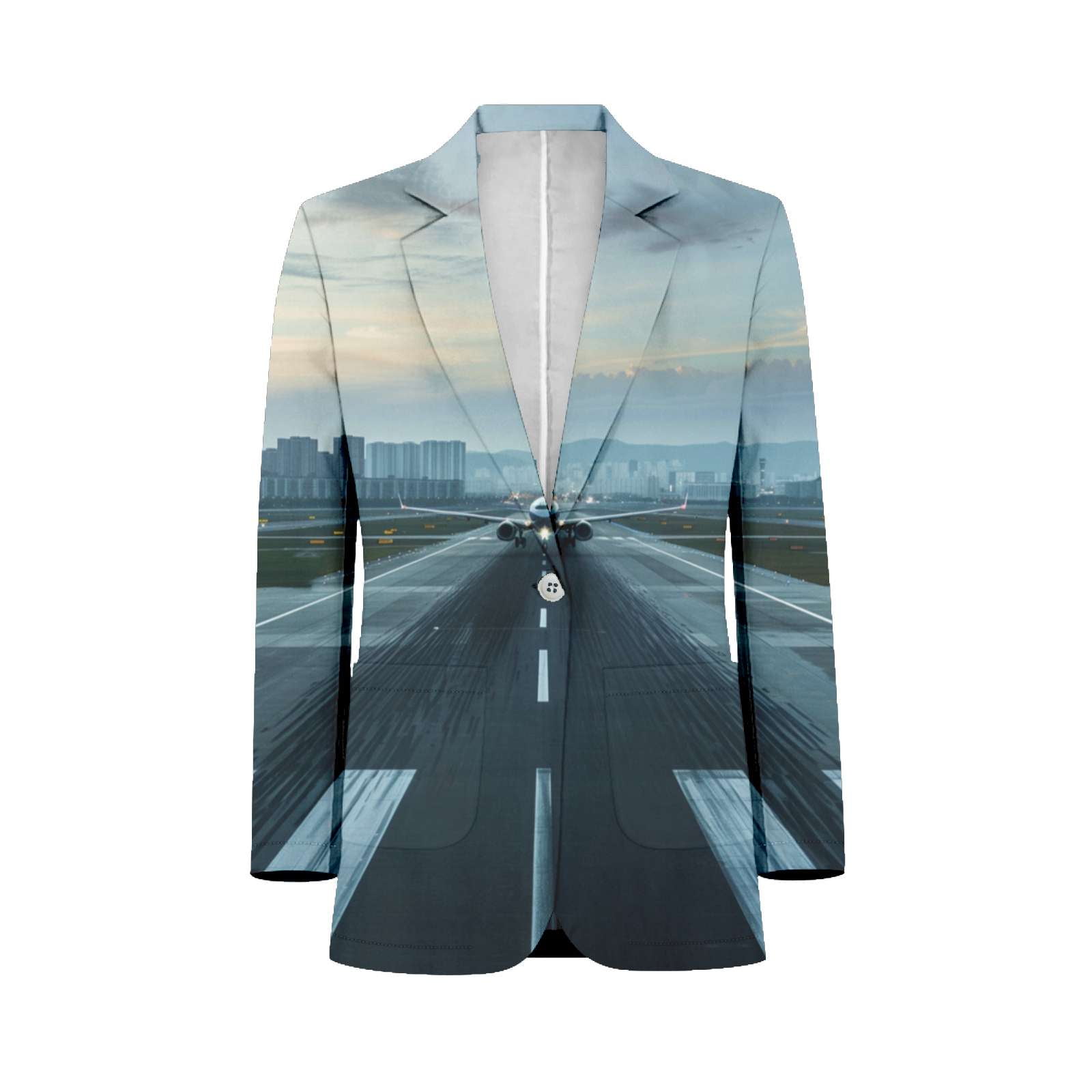 Airplane Takeoff Customized Men's Suits full man Shawl Collar Gentleman ...