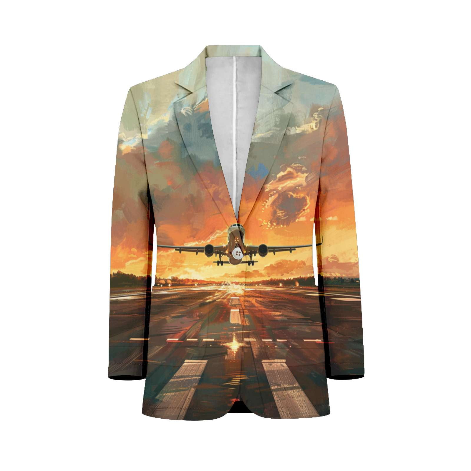 Airplane Takeoff Customized Men's Suits full man Shawl Collar Gentleman ...