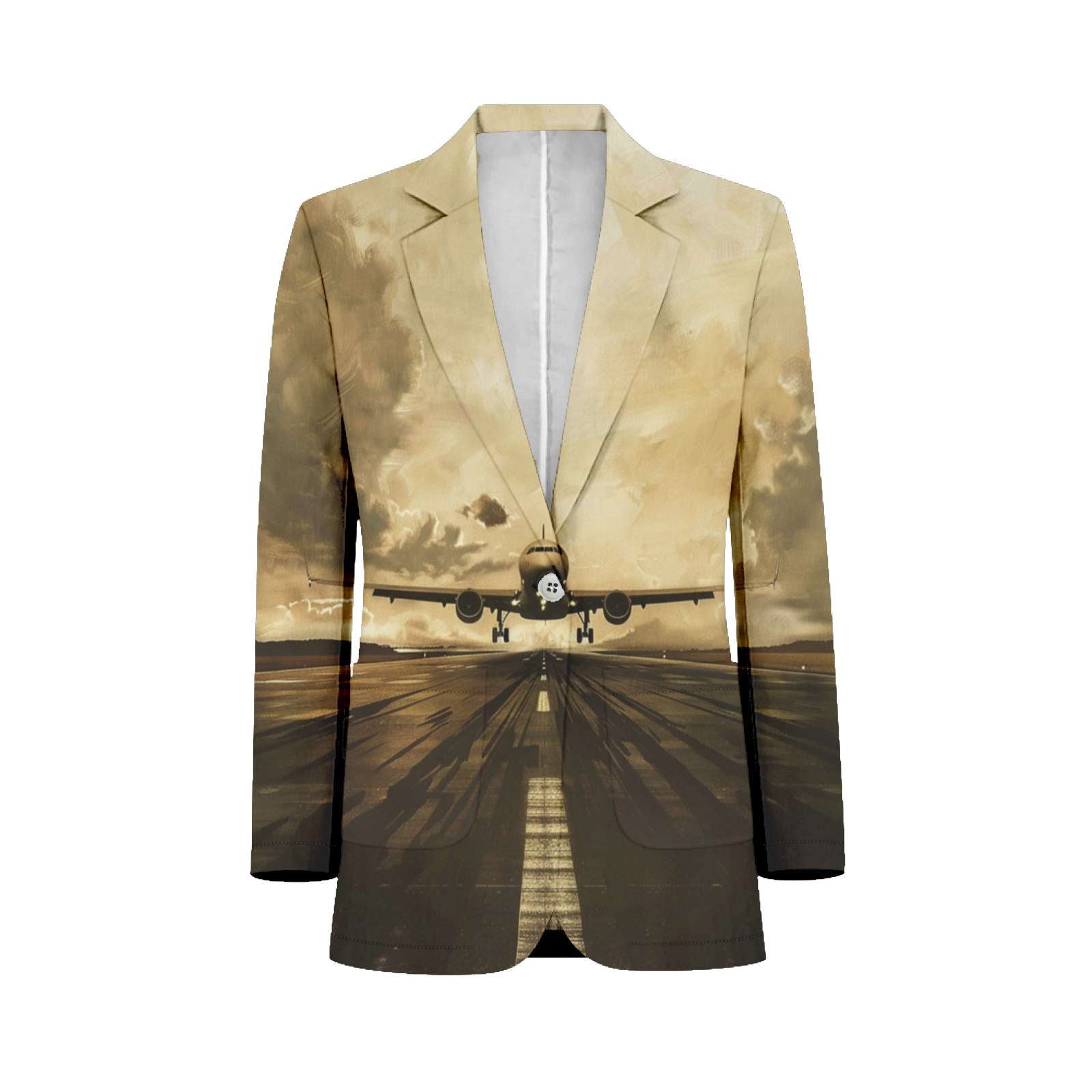 Airplane Takeoff Customized Men's Suits full man Shawl Collar Gentleman ...