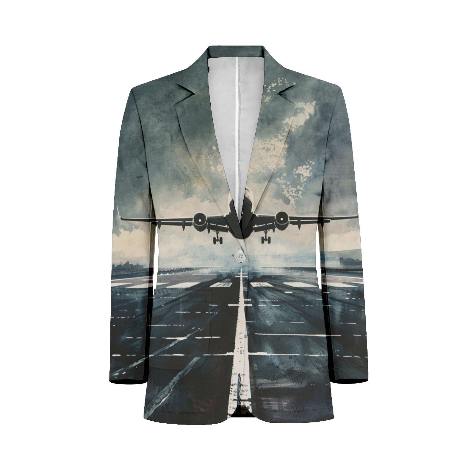 Airplane Takeoff Customized Men's Suits full man Shawl Collar Gentleman ...