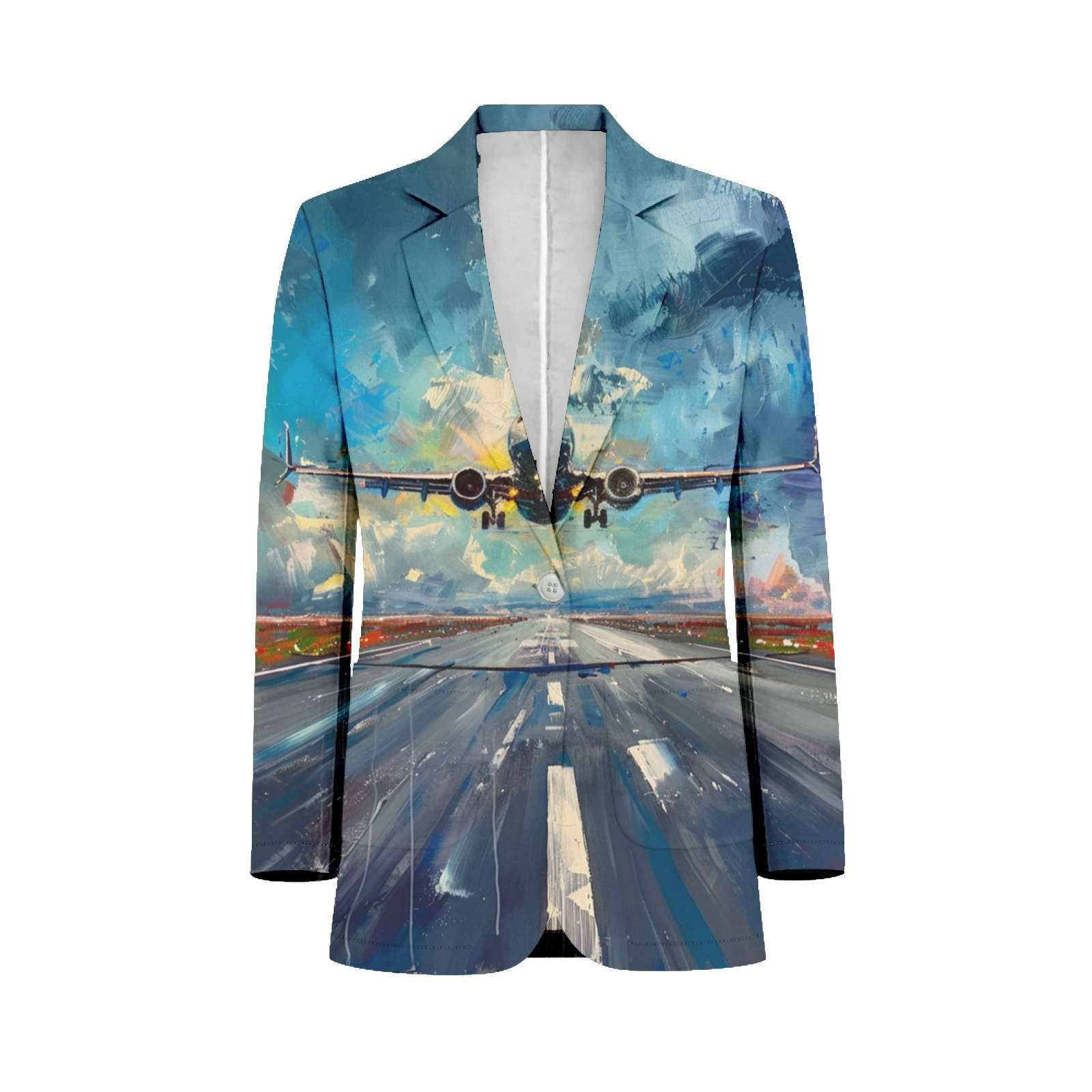Airplane Takeoff Customized Men's Suits full man Shawl Collar Gentleman ...