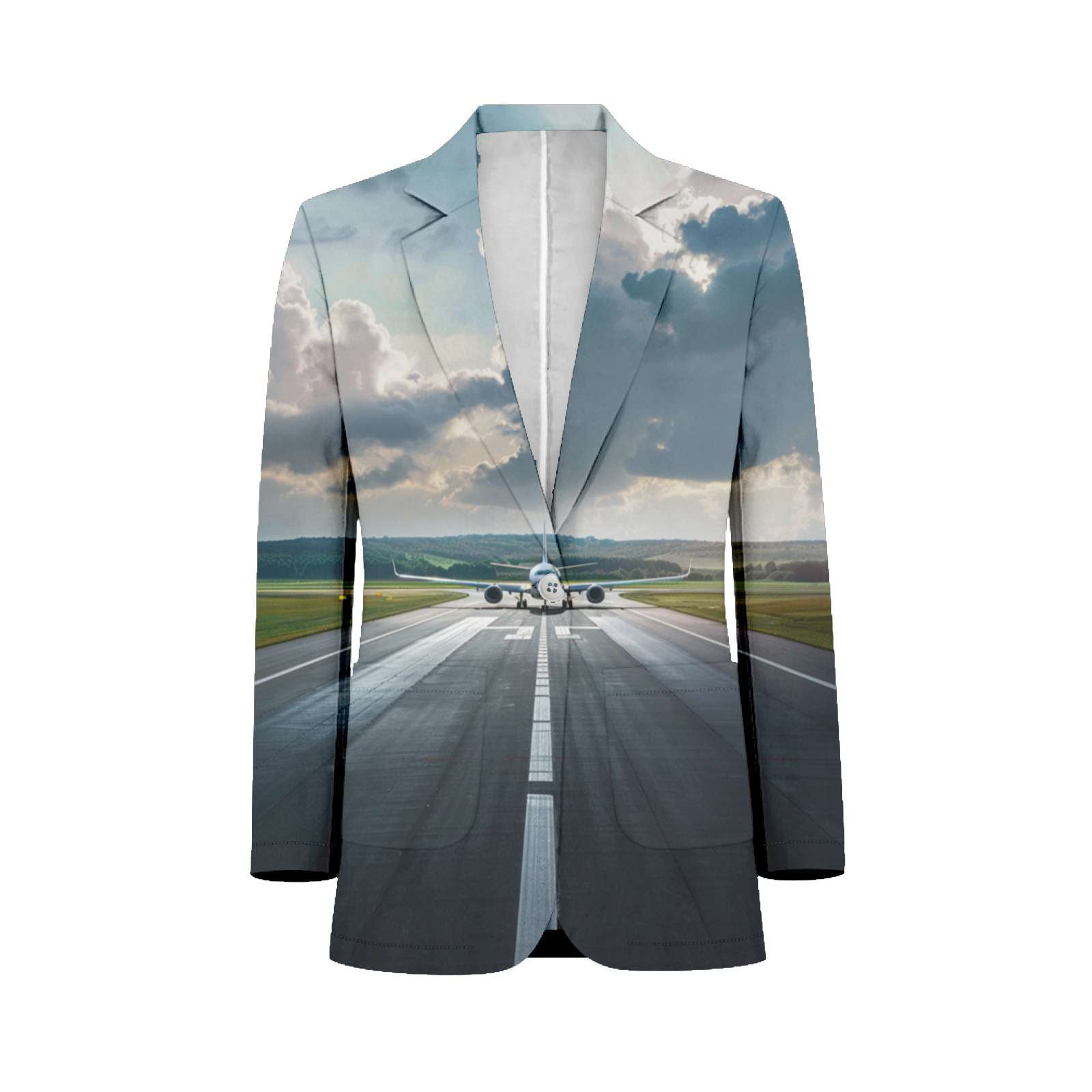 Airplane Takeoff Customized Men's Suits full man Shawl Collar Gentleman ...