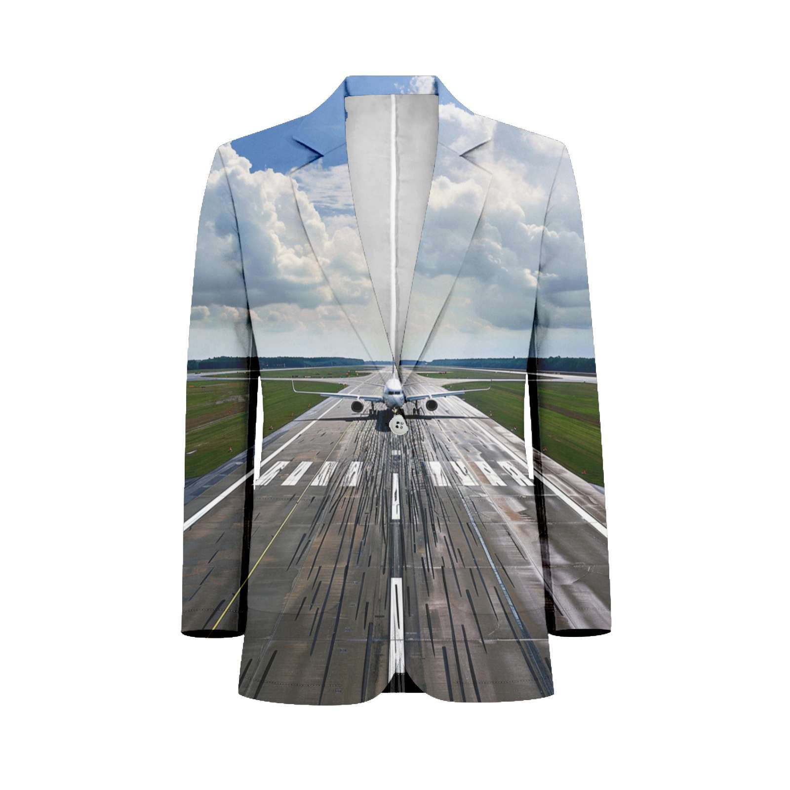 Airplane Takeoff Customized Men's Suits full man Shawl Collar Gentleman ...