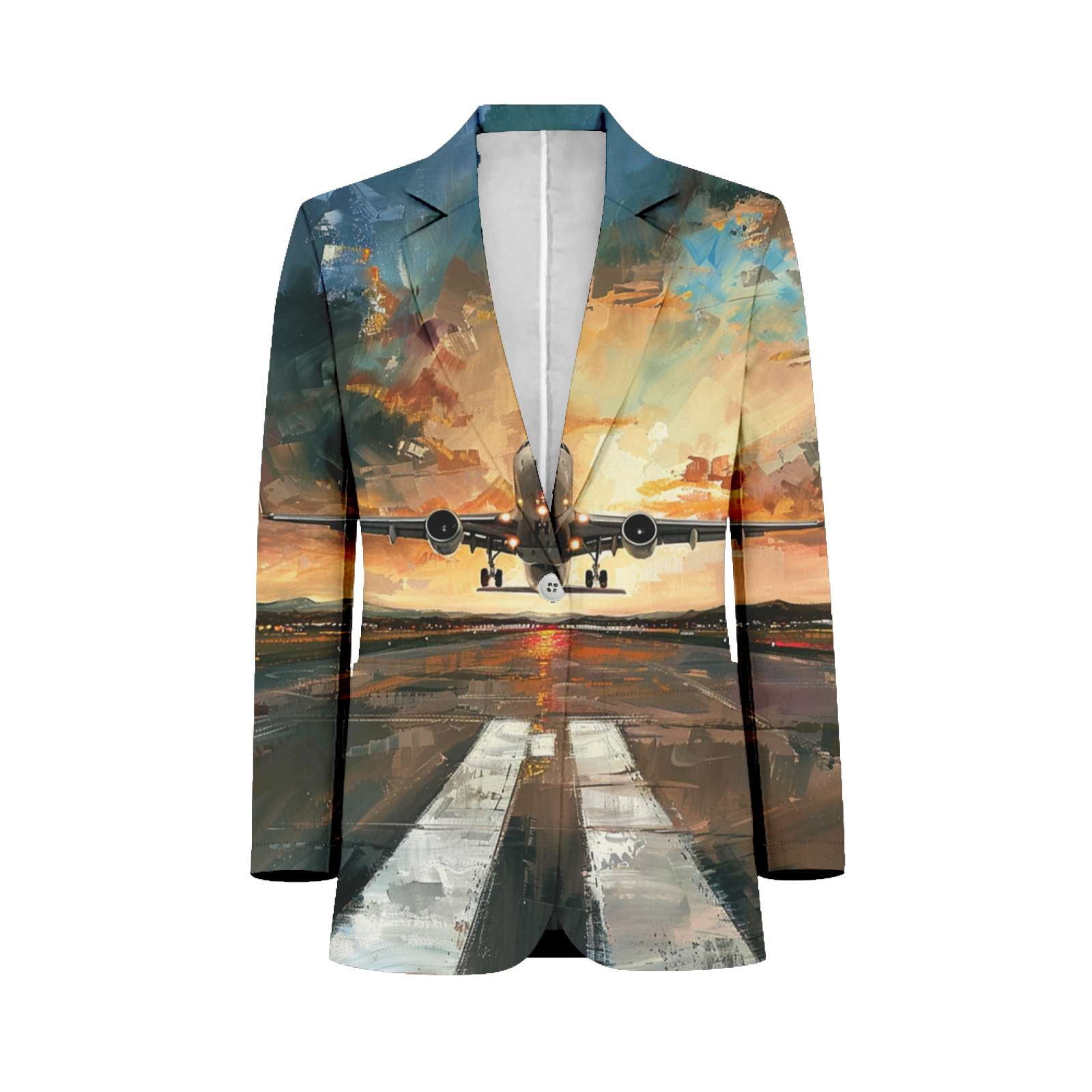 Airplane Takeoff Customized Men's Suits full man Shawl Collar Gentleman ...