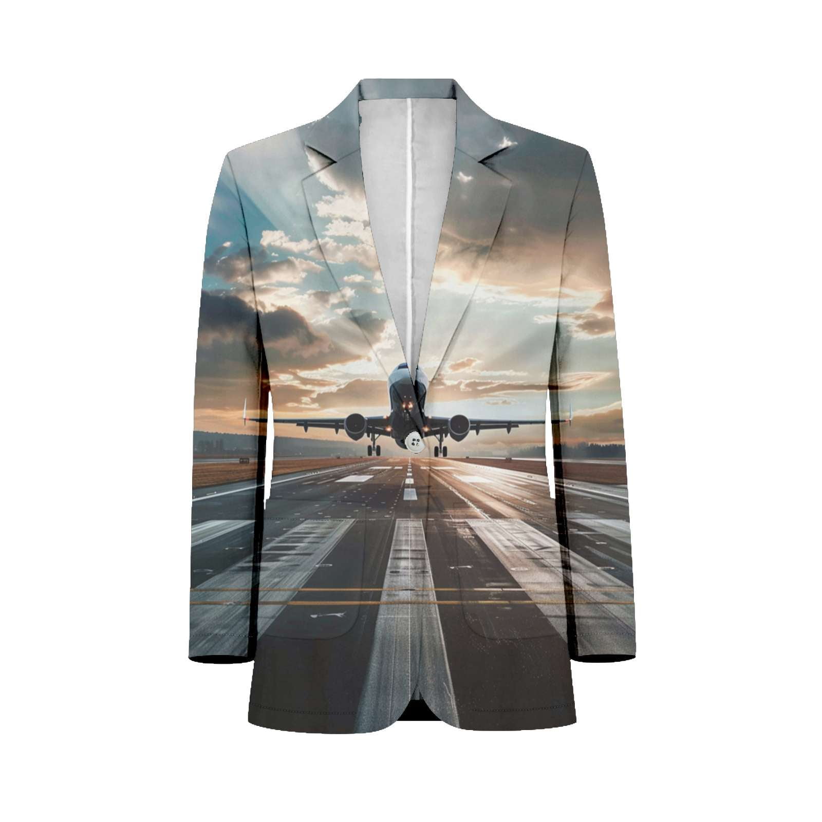 Airplane Takeoff Customized Men's Suits full man Shawl Collar Gentleman ...