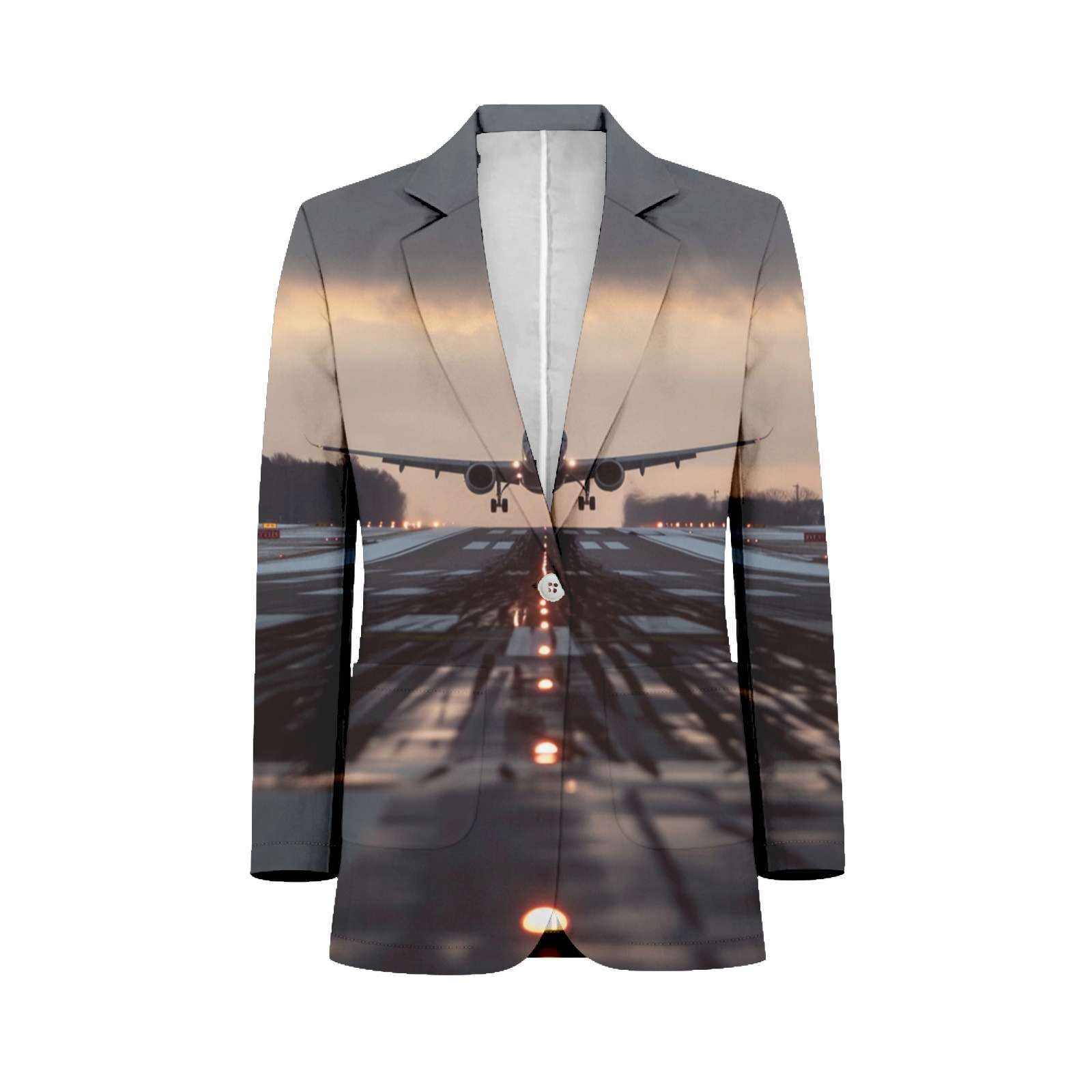 Airplane Takeoff Customized Men's Suits full man Shawl Collar Gentleman ...